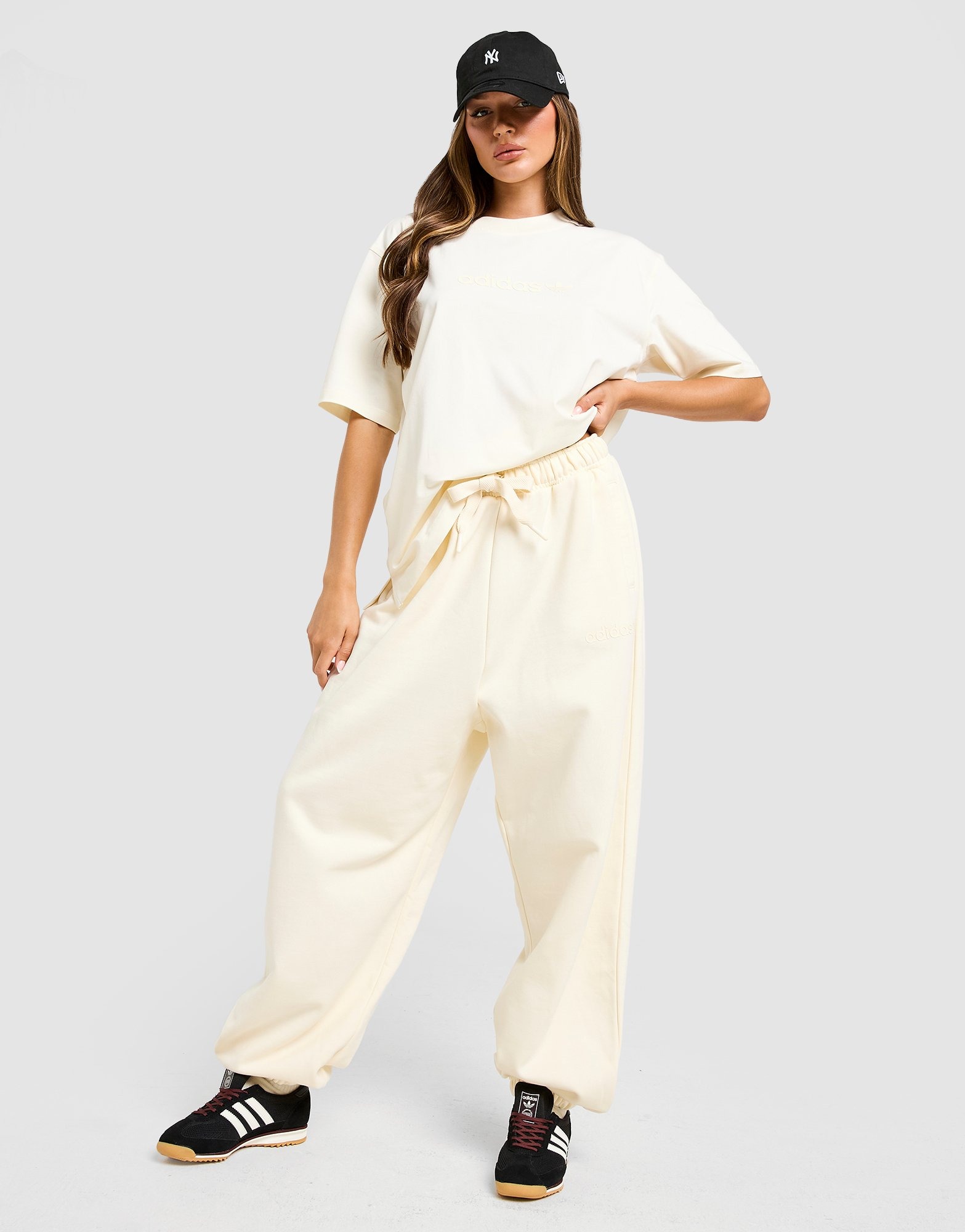 White adidas Originals Essential Linear Joggers | JD Sports UK