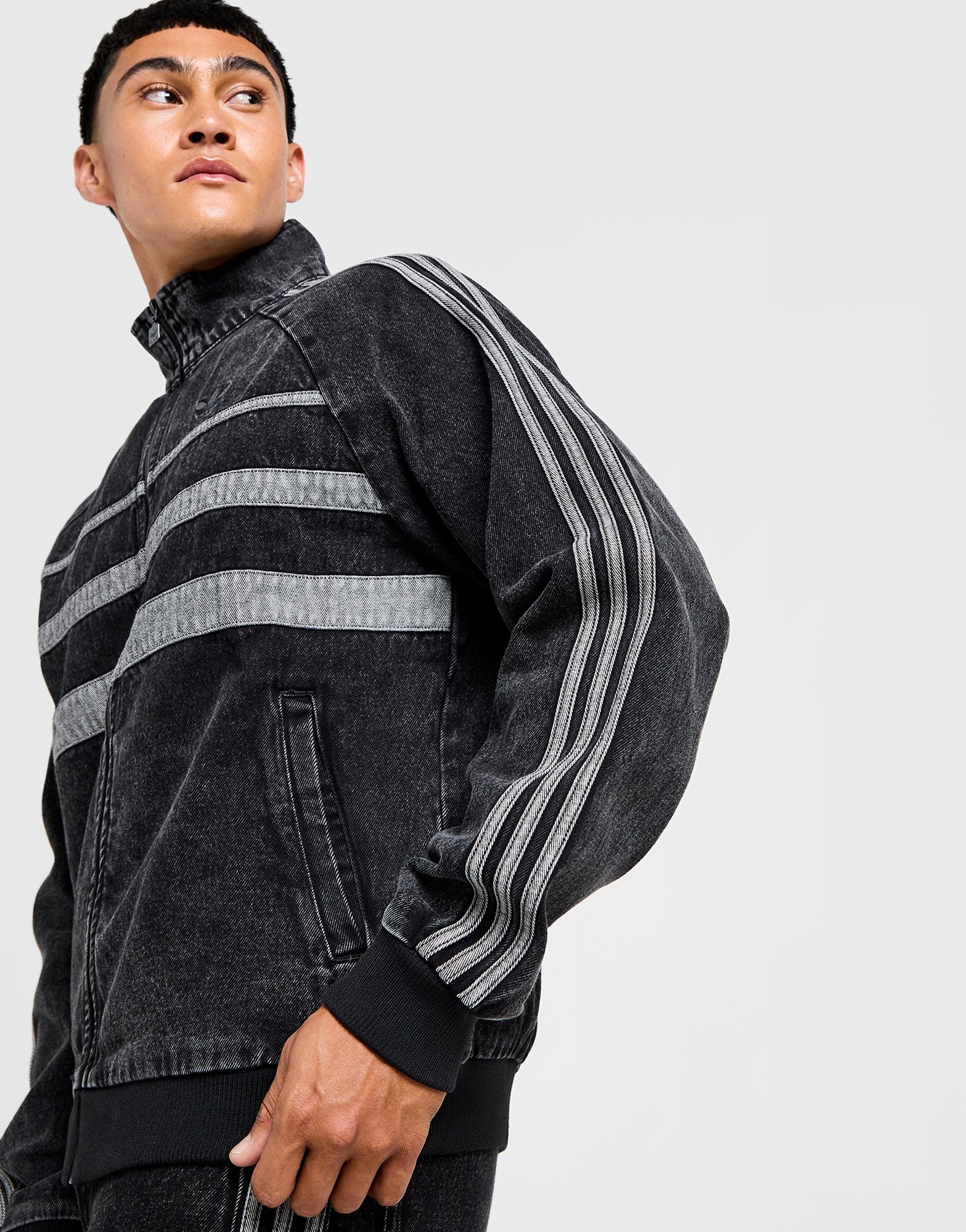 Black adidas Originals Denim First Track Top - JD Sports Australia