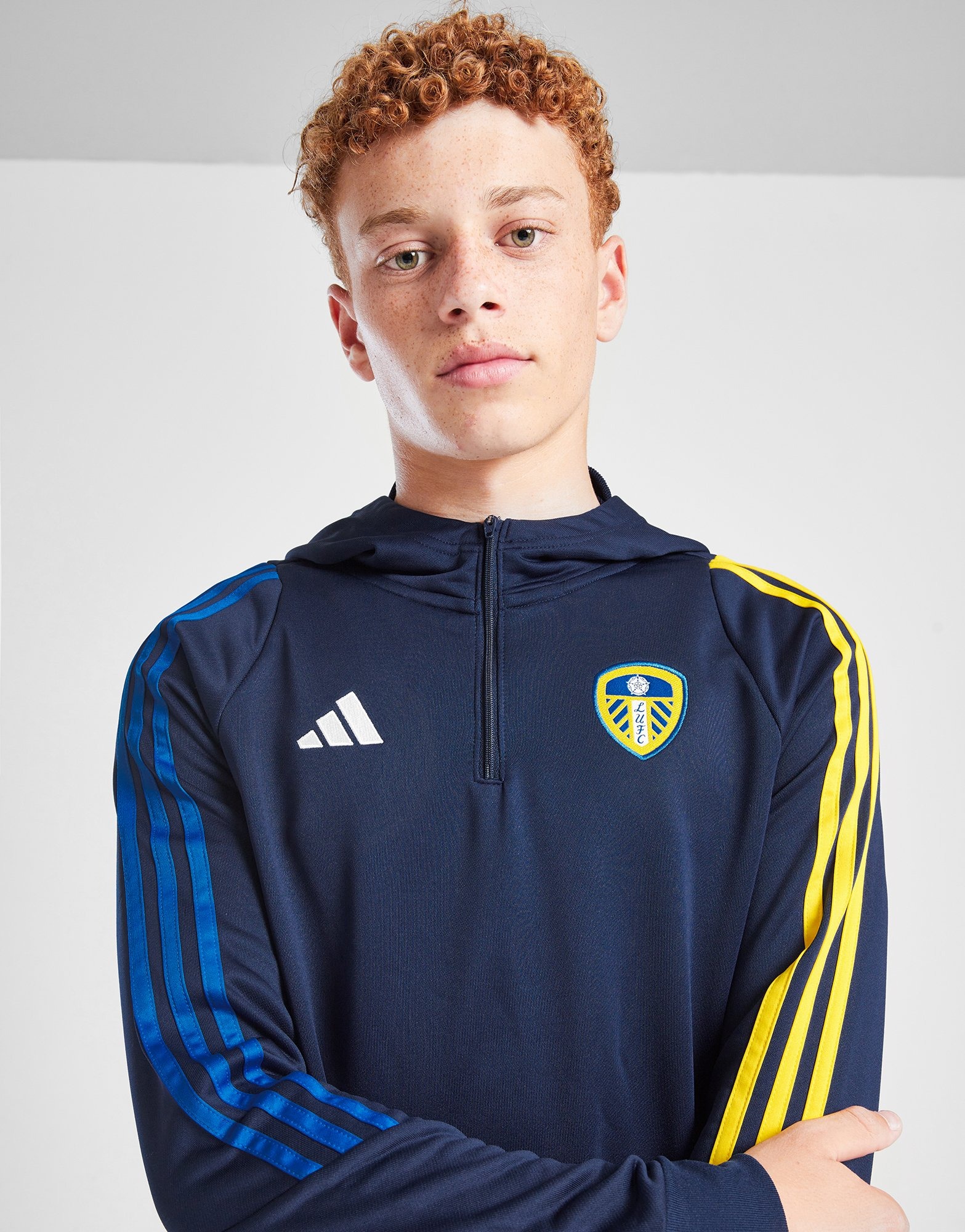 Blue adidas Leeds United Fc Training Hoodie Junior - JD Sports