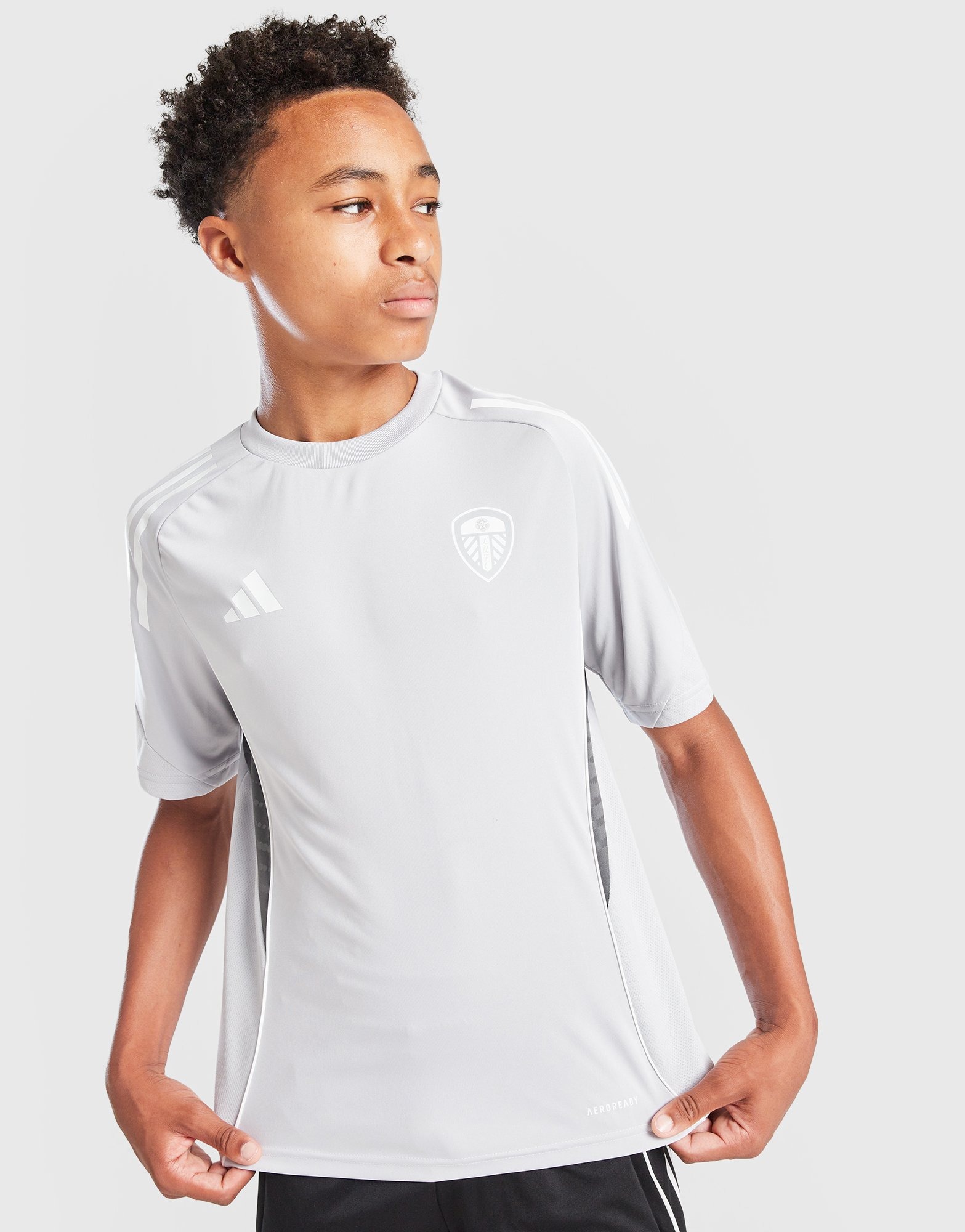 Grey adidas Leeds United FC Training Shirt Junior - JD Sports