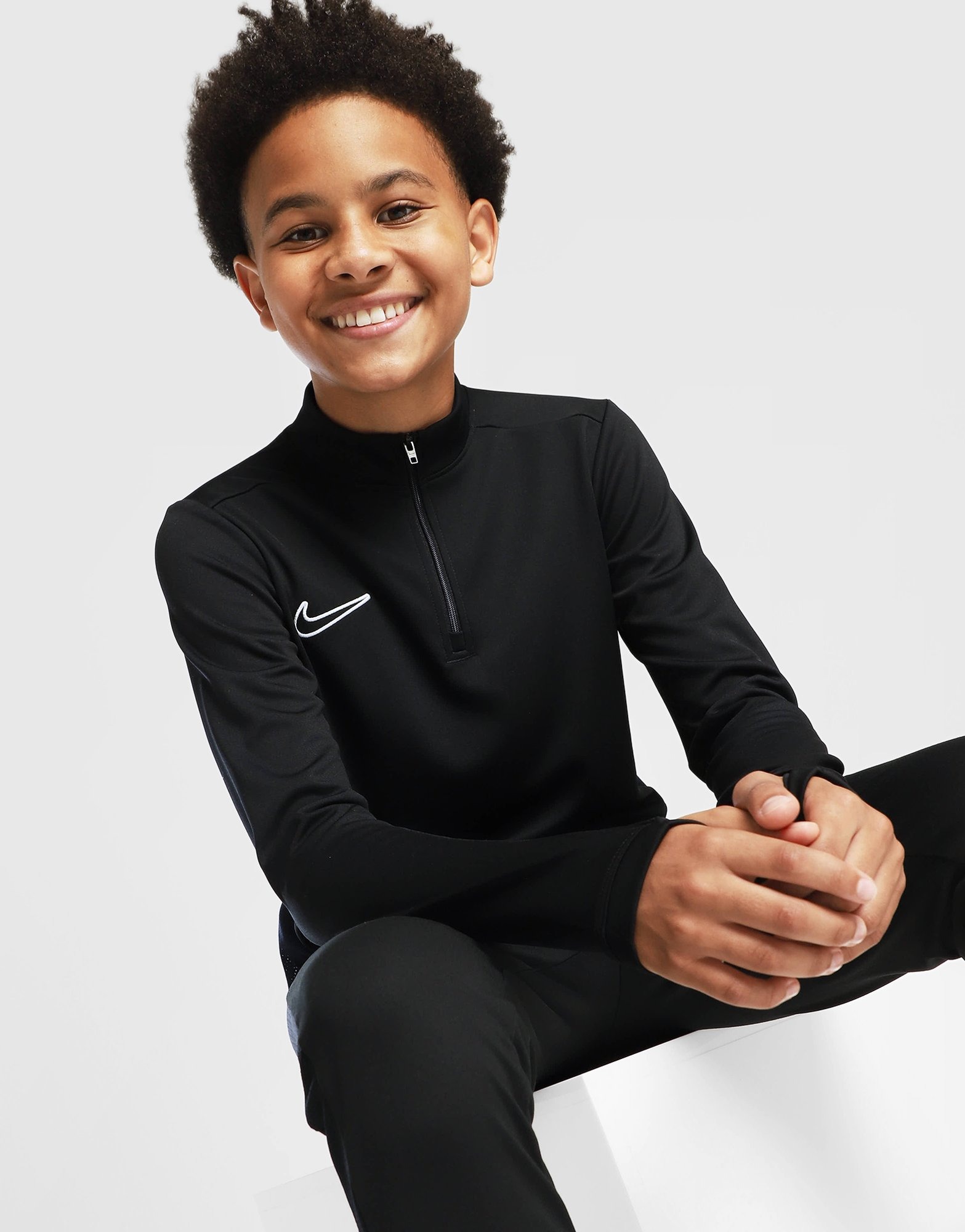 Black Nike Academy 1/4 Zip Top Junior - JD Sports Australia