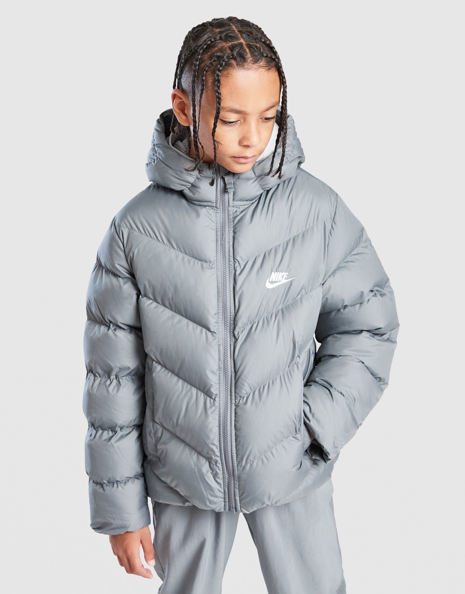 Grey Nike Chevron Padded Jacket Junior | JD Sports UK