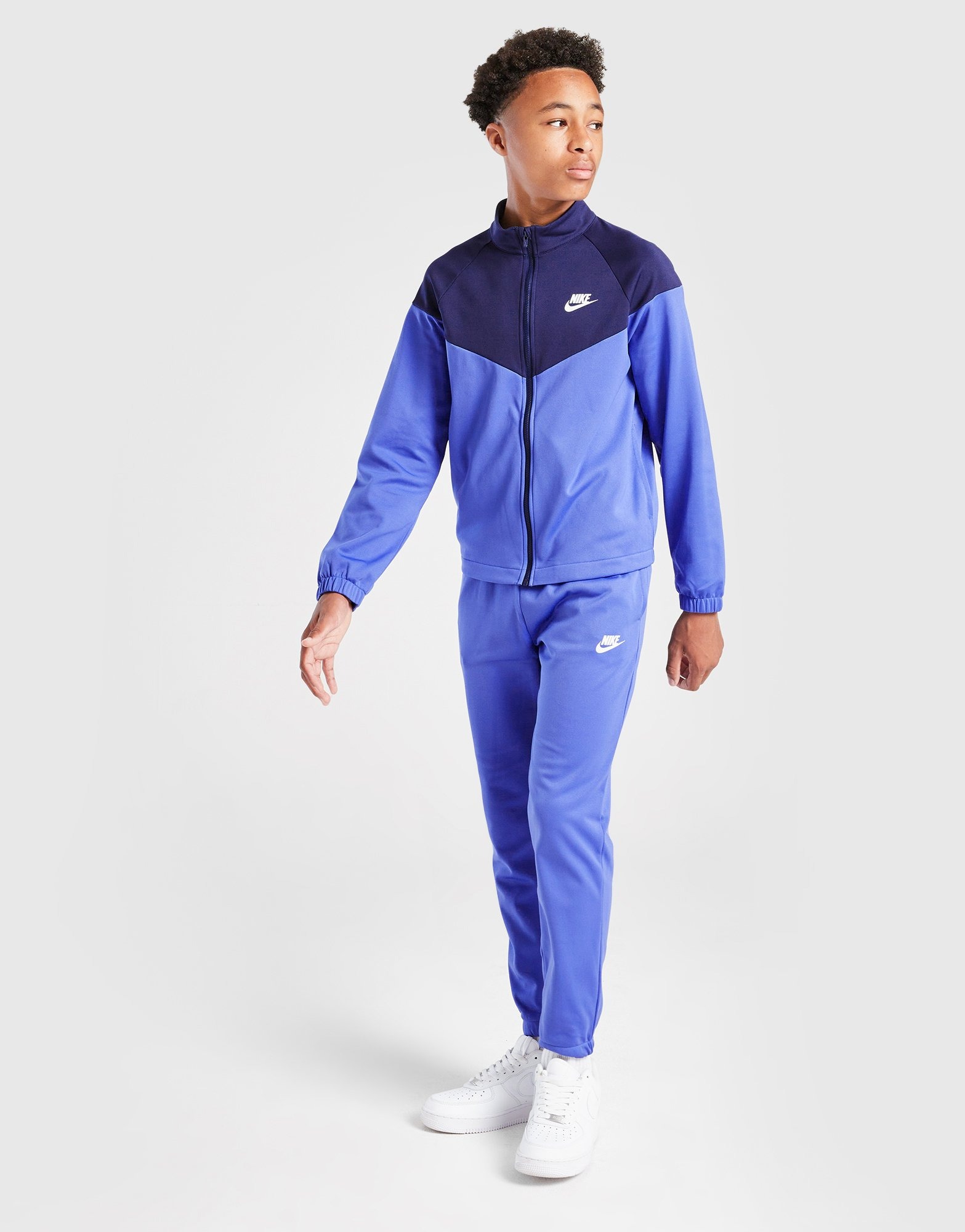 Blue Nike Poly Chevron Tracksuit Junior - JD Sports Ireland