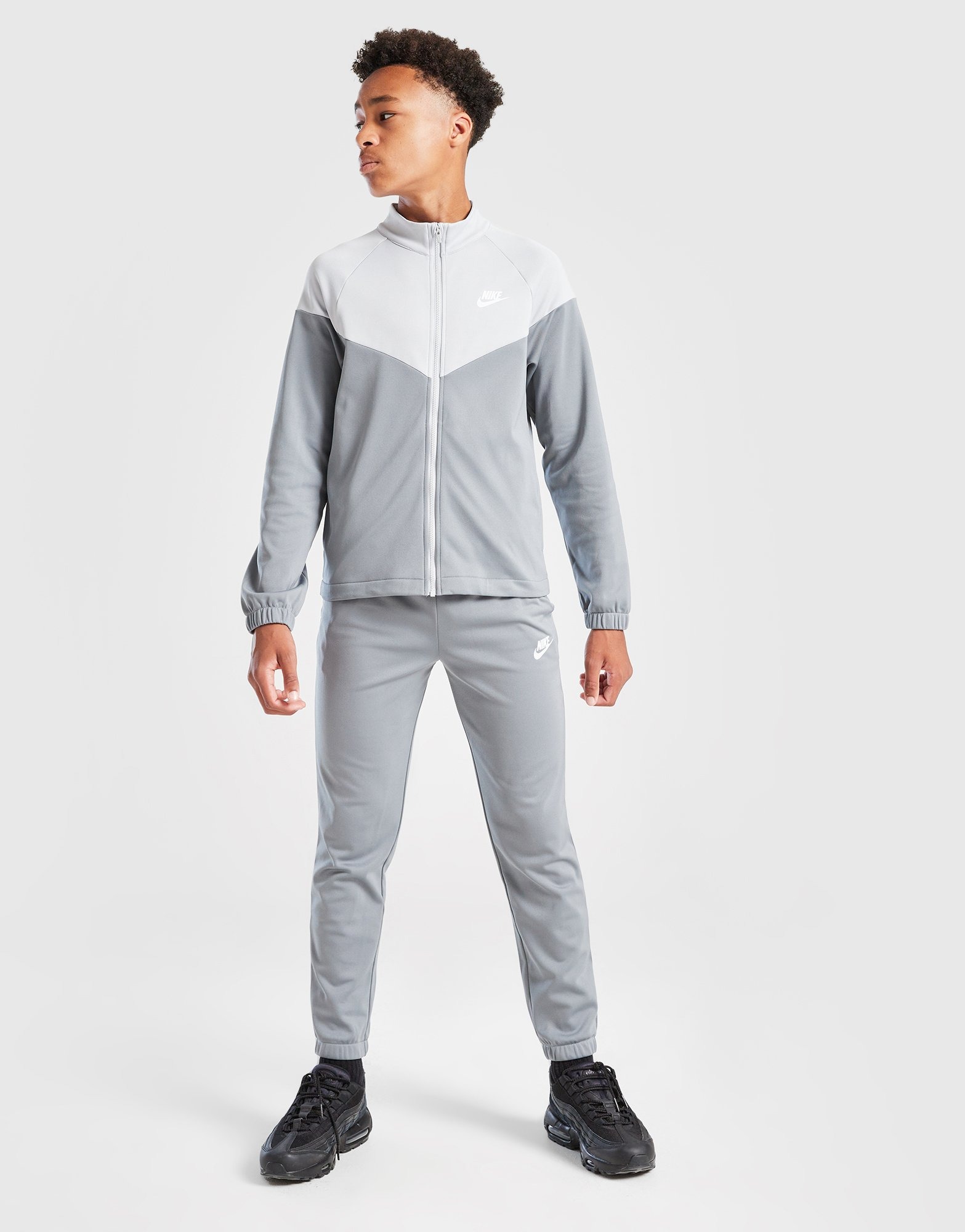 Grey Nike Poly Chevron Tracksuit Junior - JD Sports Global