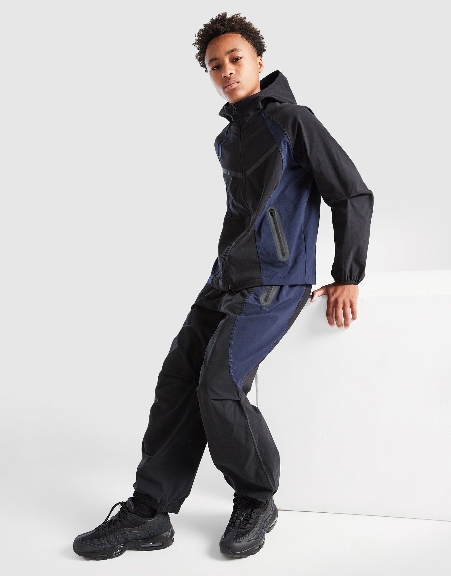 Black Nike Tech Colour Block Woven Track Pants Junior - JD Sports Global