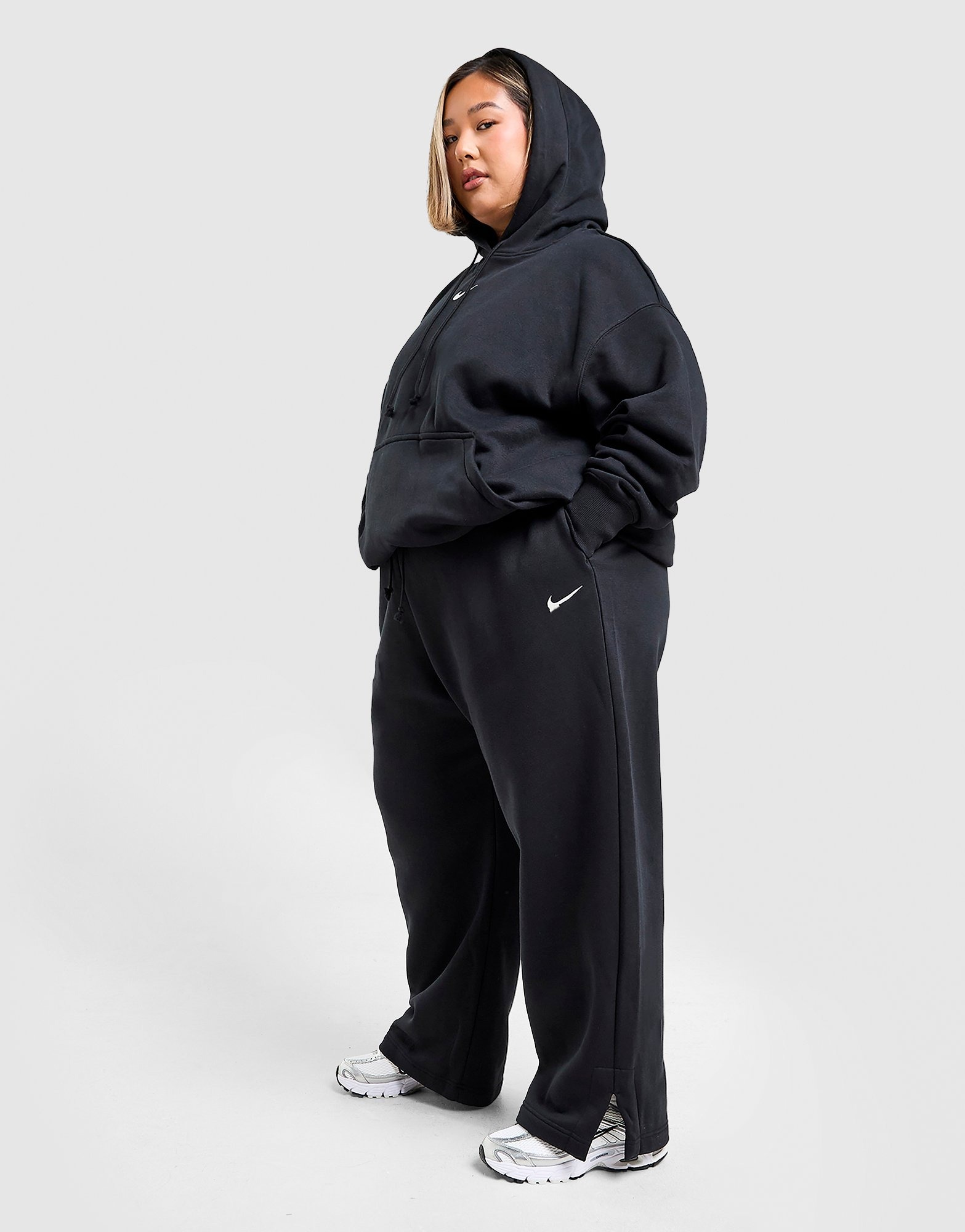 Black Nike Plus Size Phoenix Wide Leg Joggers | JD Sports UK
