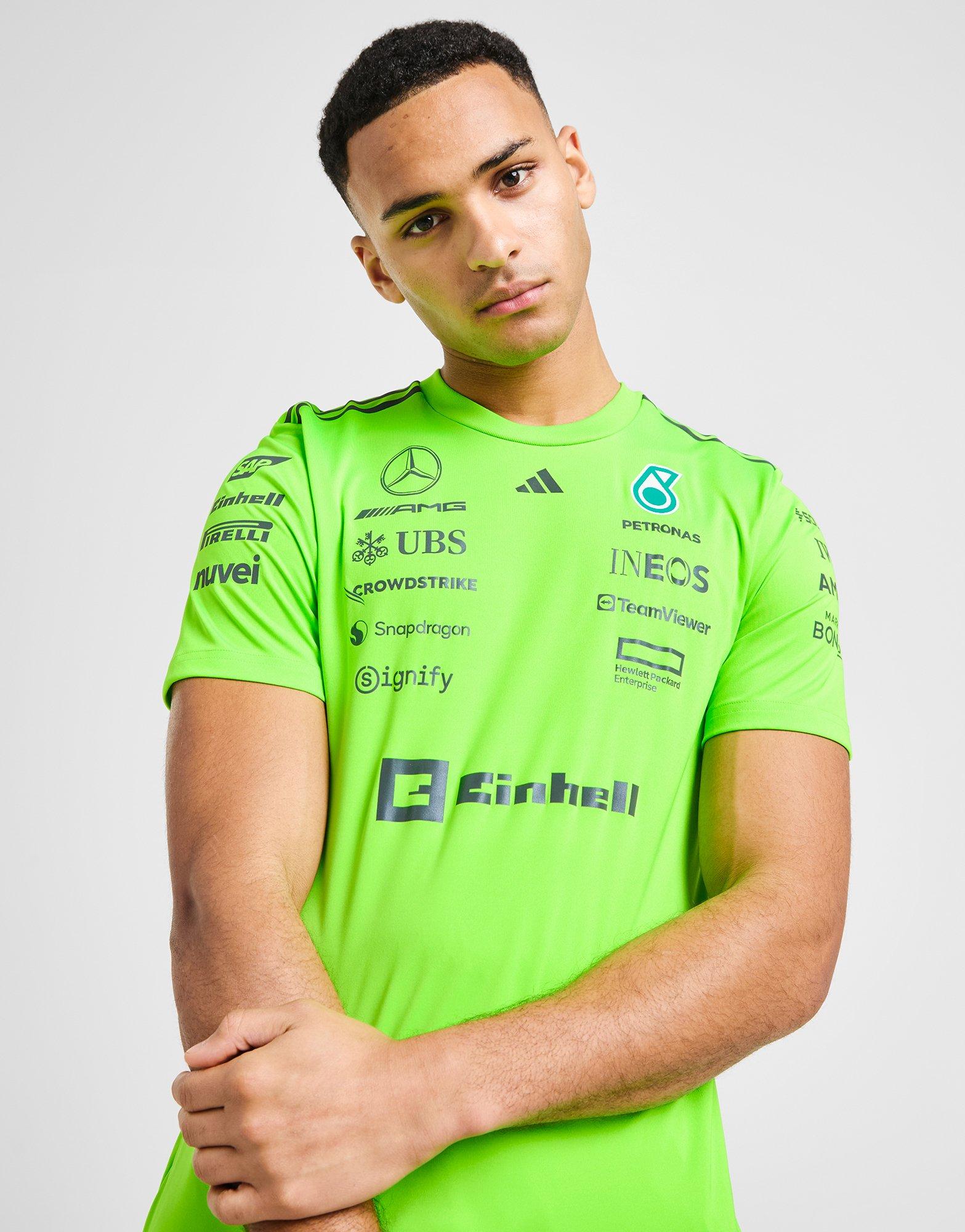 Green adidas Mercedes AMG Petronas F1 Team Set-Up T-Shirt - JD Sports ...