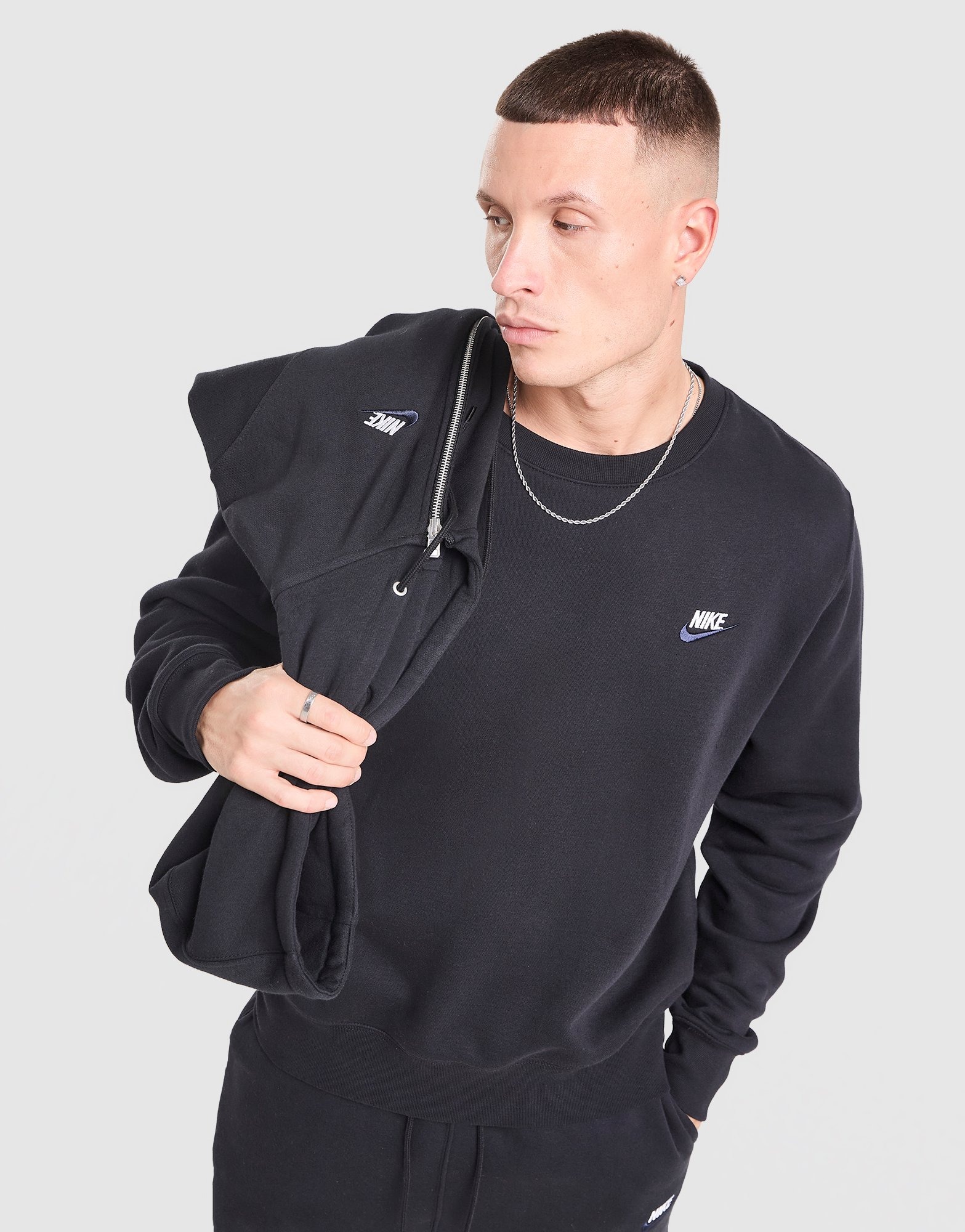 Nike Felpa Foundation Crew in Nero - JD Sports Italia