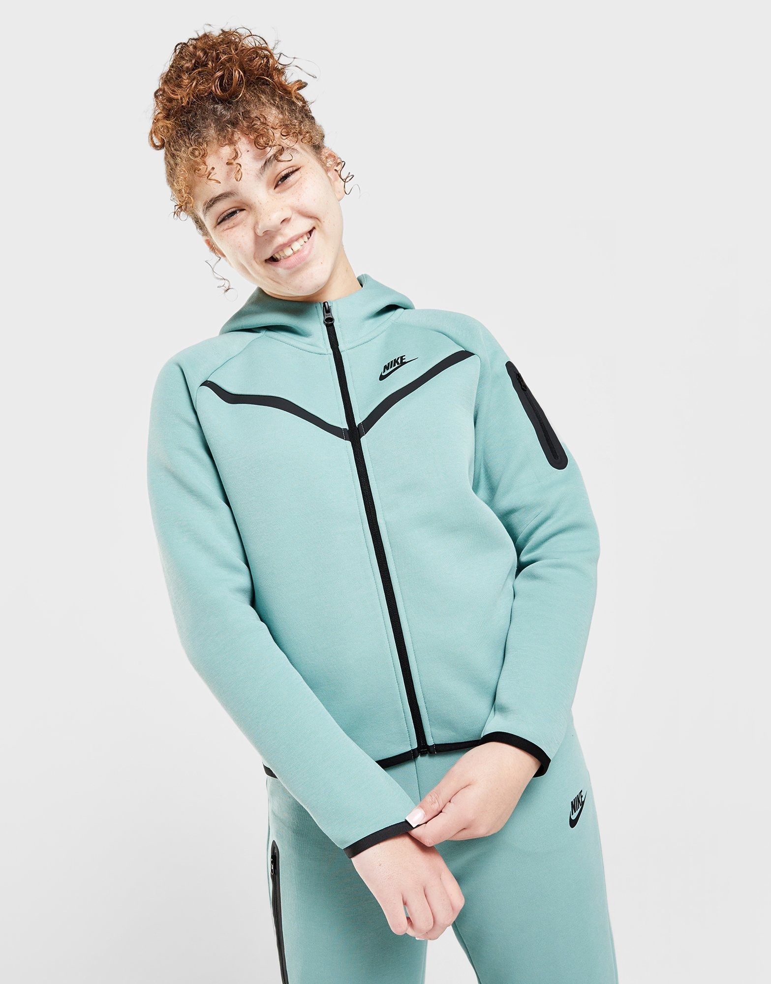 Nike Girls' Tech Fleece Full Zip Hoodie Junior - JD Sports Danmark