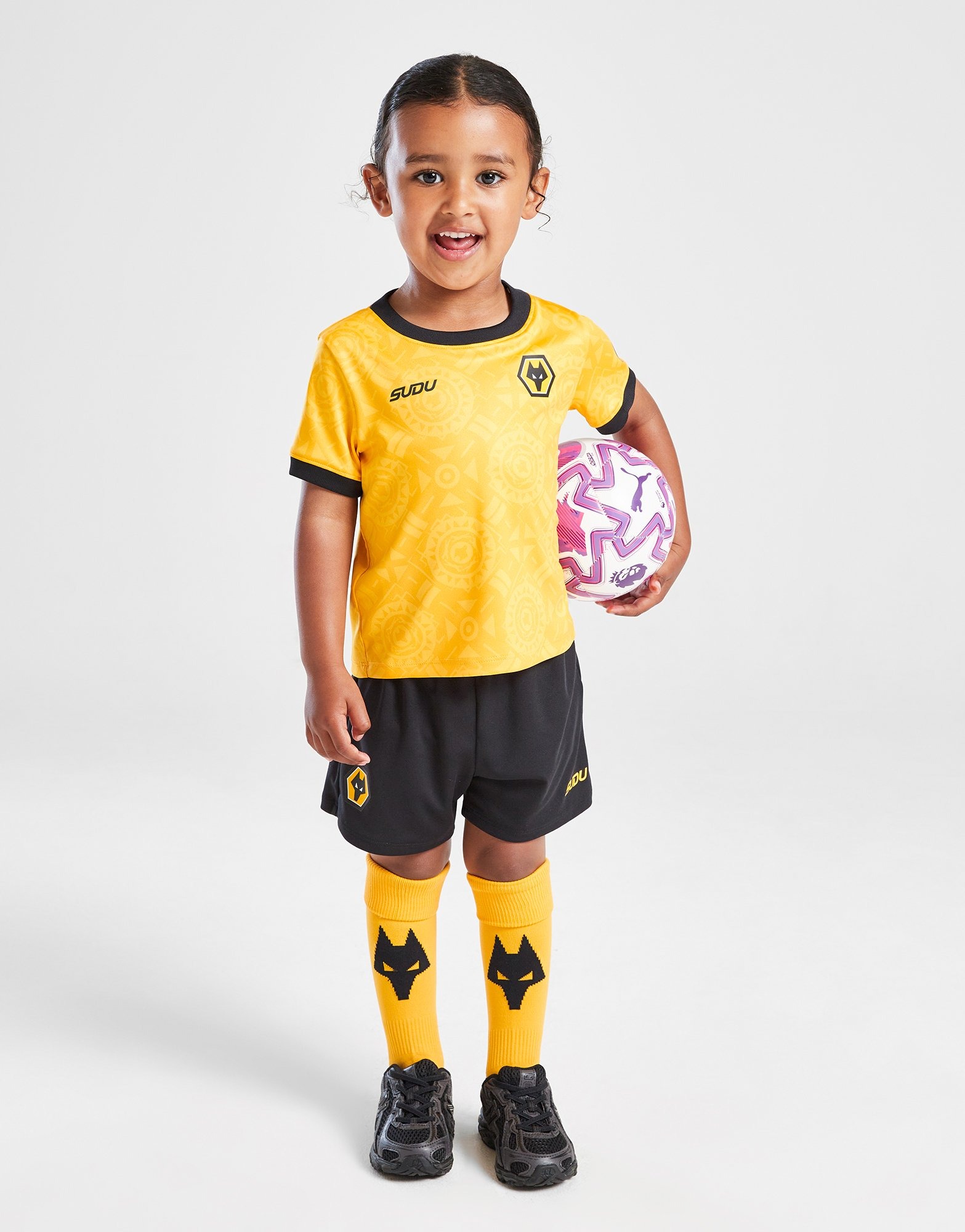 Yellow SUDU Wolverhampton Wanderers FC 25/25 Home Kit Children - JD Sports