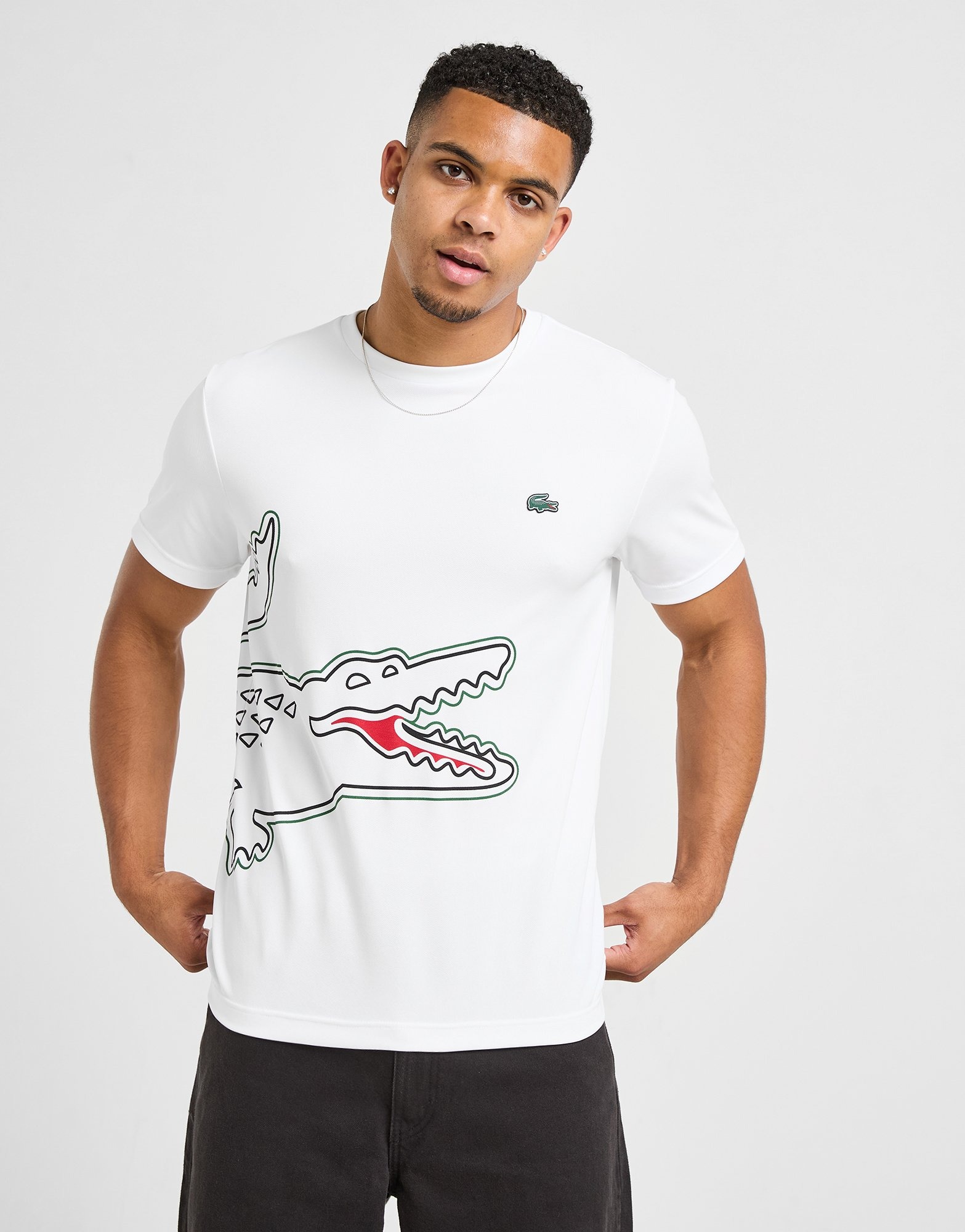Wit Lacoste Croc Pique T-Shirt - JD Sports Nederland