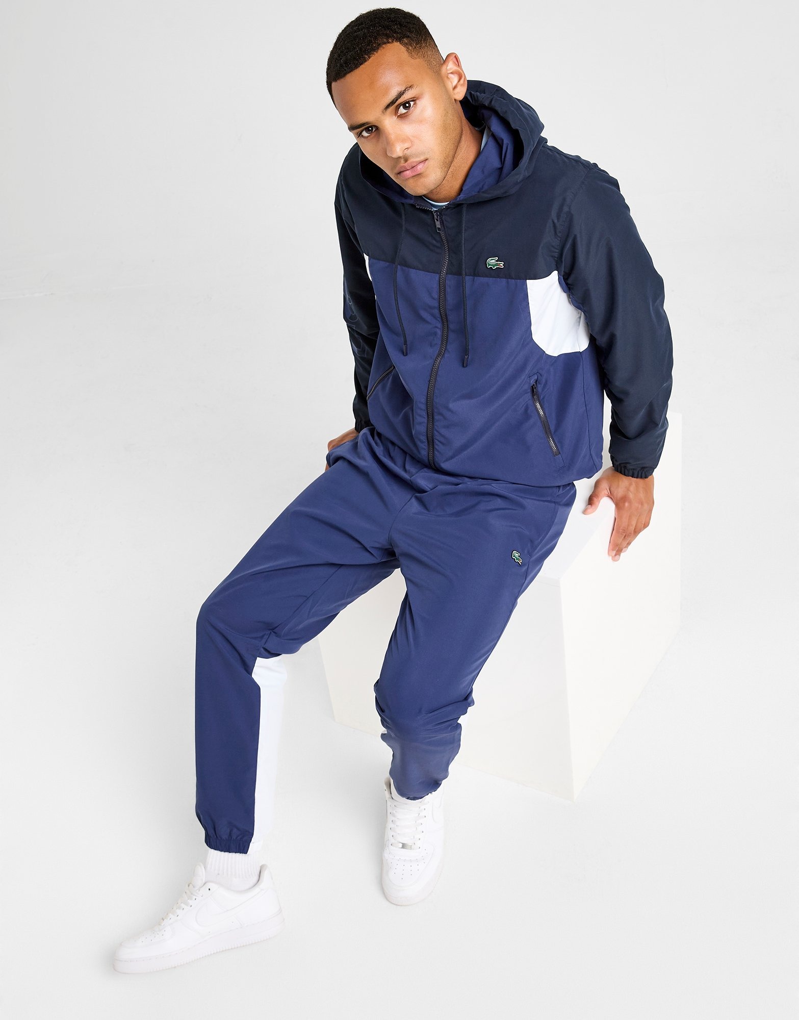 Blue Lacoste Colour Block Panel Full Zip Tracksuit - JD Sports NZ
