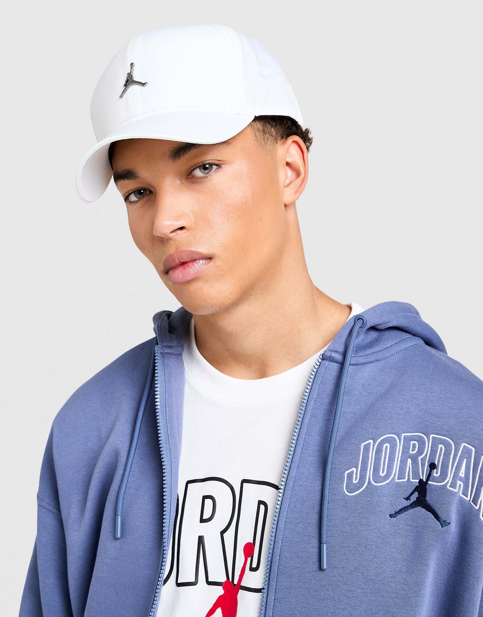 Wit Jordan Gestructureerde pet met metalen Jumpman Jordan Rise - JD ...