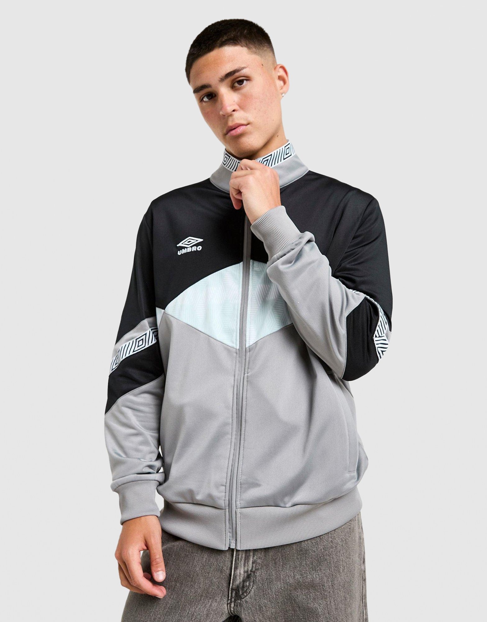 Grey Umbro Diamond Colour Block Track Top - JD Sports België