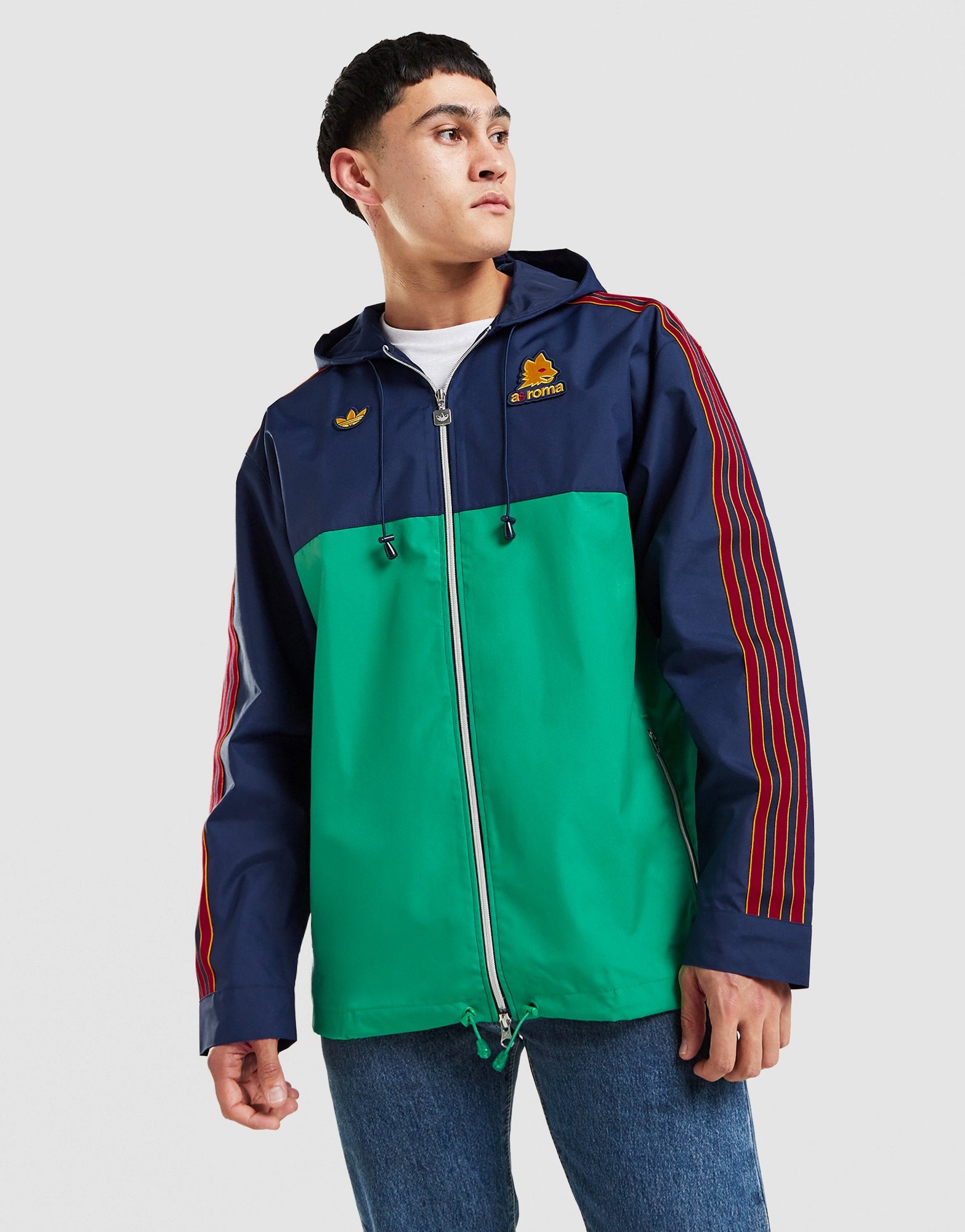 Blue adidas Originals AS Roma Icons Parka - JD Sports NZ