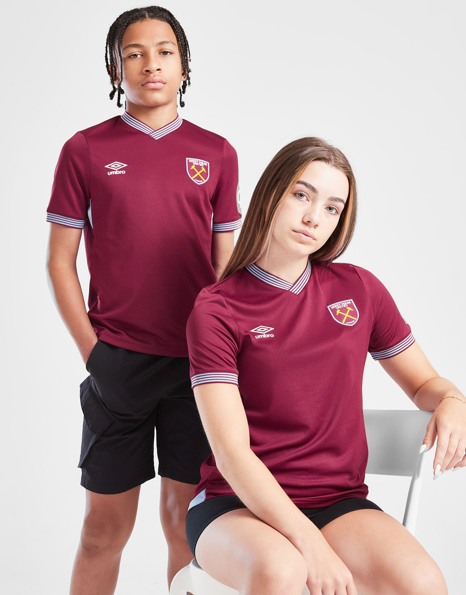 Red Umbro West Ham United FC 2025/26 Home Shirt Junior - JD Sports NZ