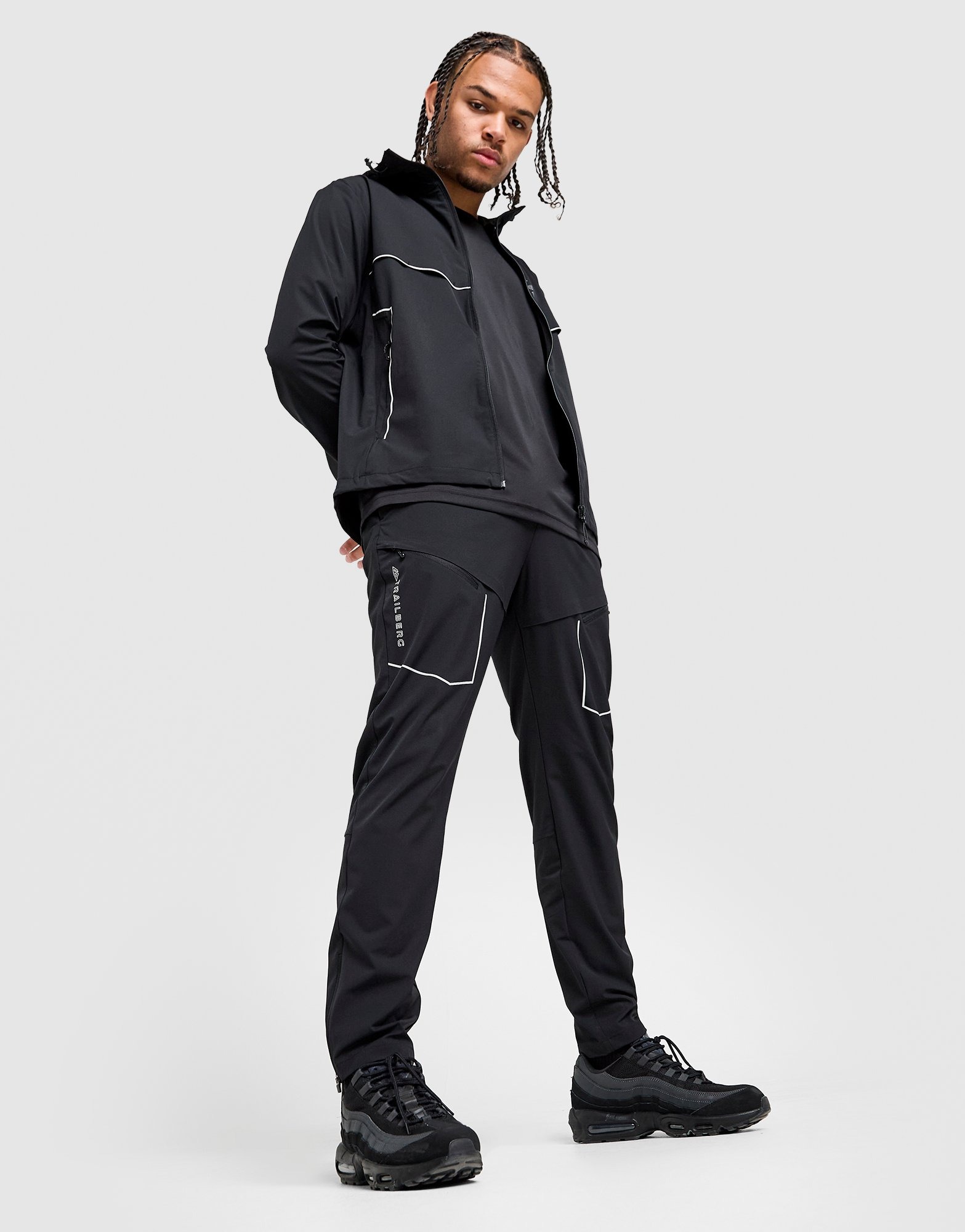 Black Trailberg Zion Woven Track Pants - JD Sports NZ
