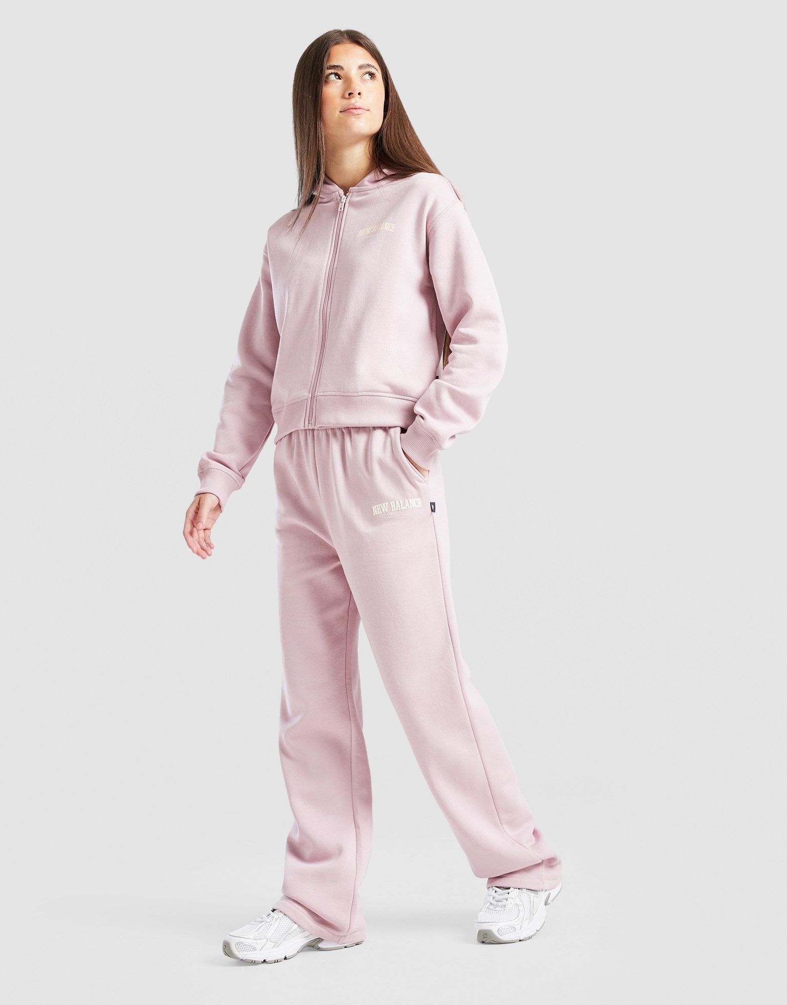 Pink New Balance Girls' Varsity Wide Leg Joggers Junior - JD Sports Global