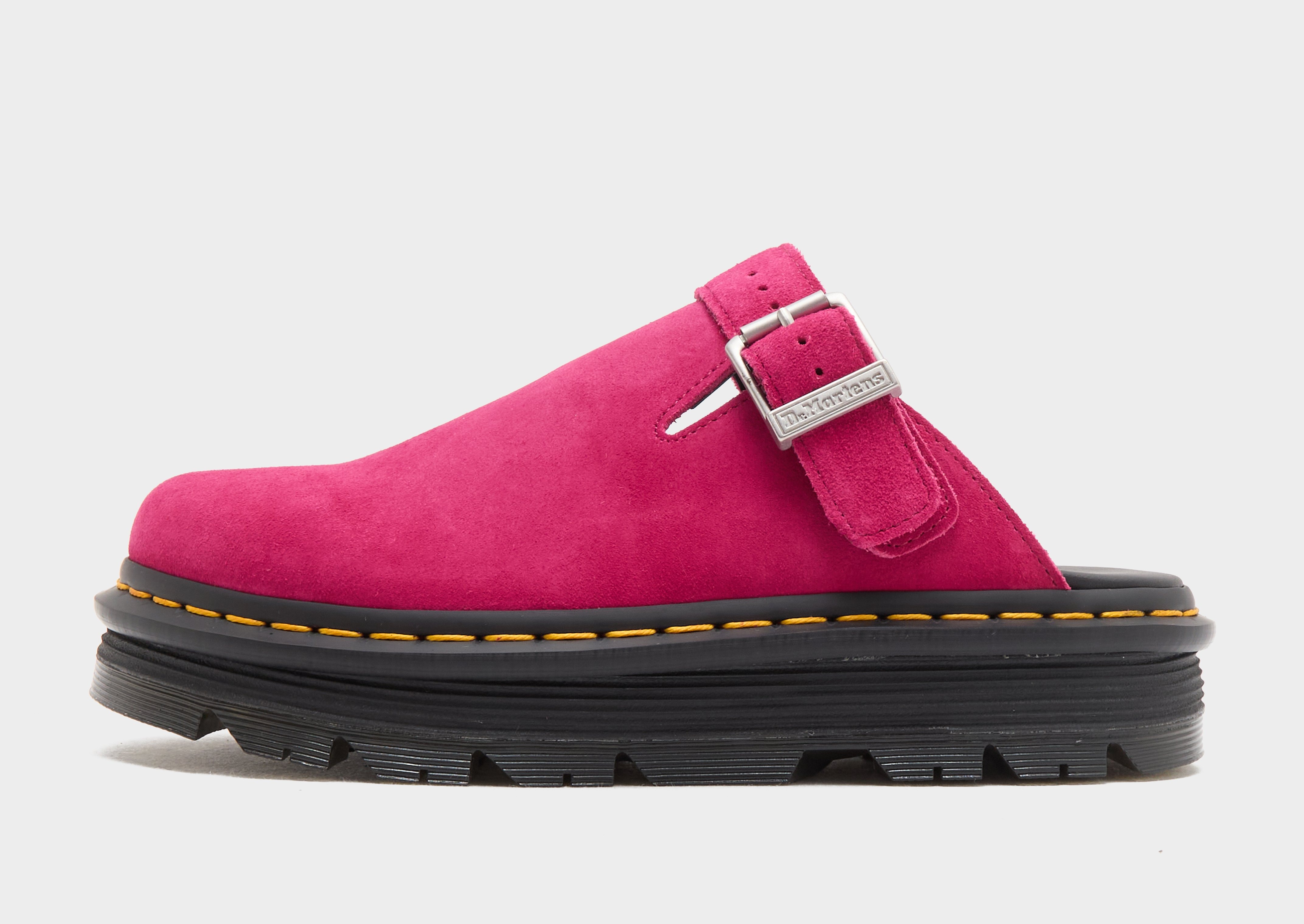 Pink Dr. Martens ZebZag Suede Mules Women's - JD Sports Global