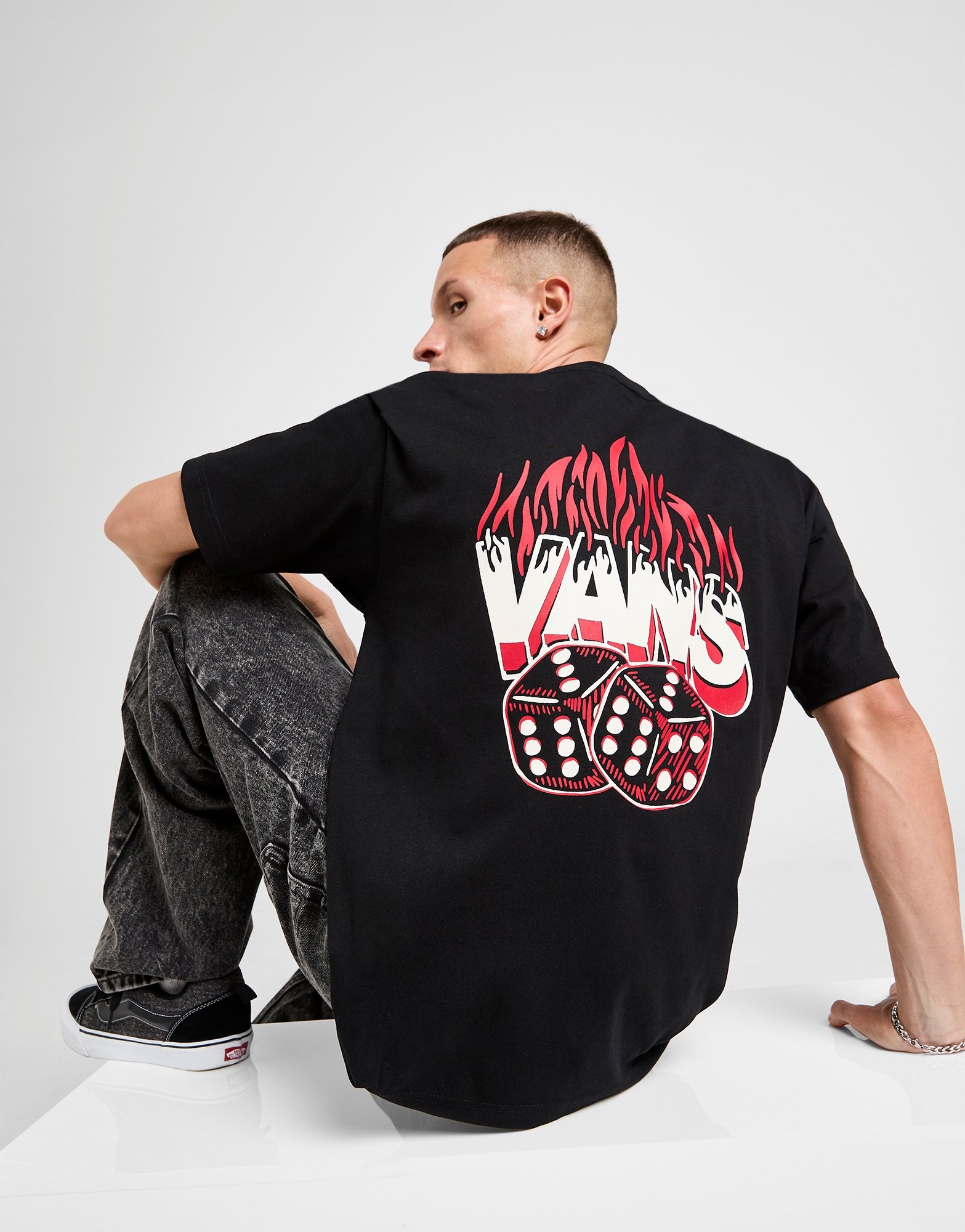 Black Vans Flame Dice T-Shirt - JD Sports NZ
