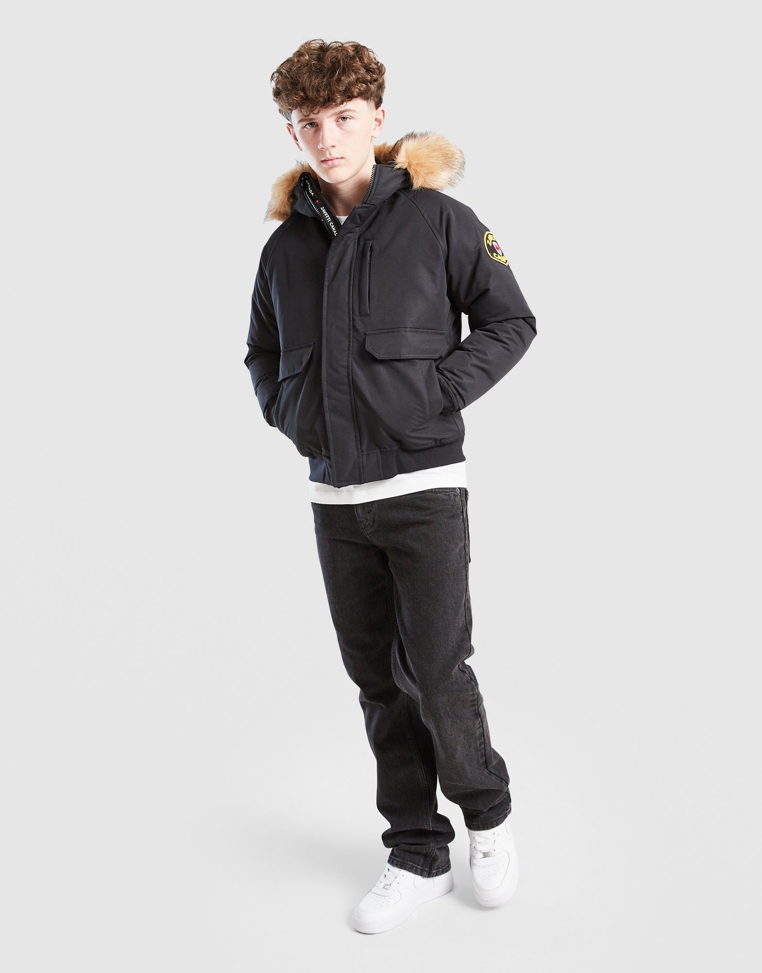 Black Zavetti Canada Abelli Bomber Jacket Junior - JD Sports Sverige