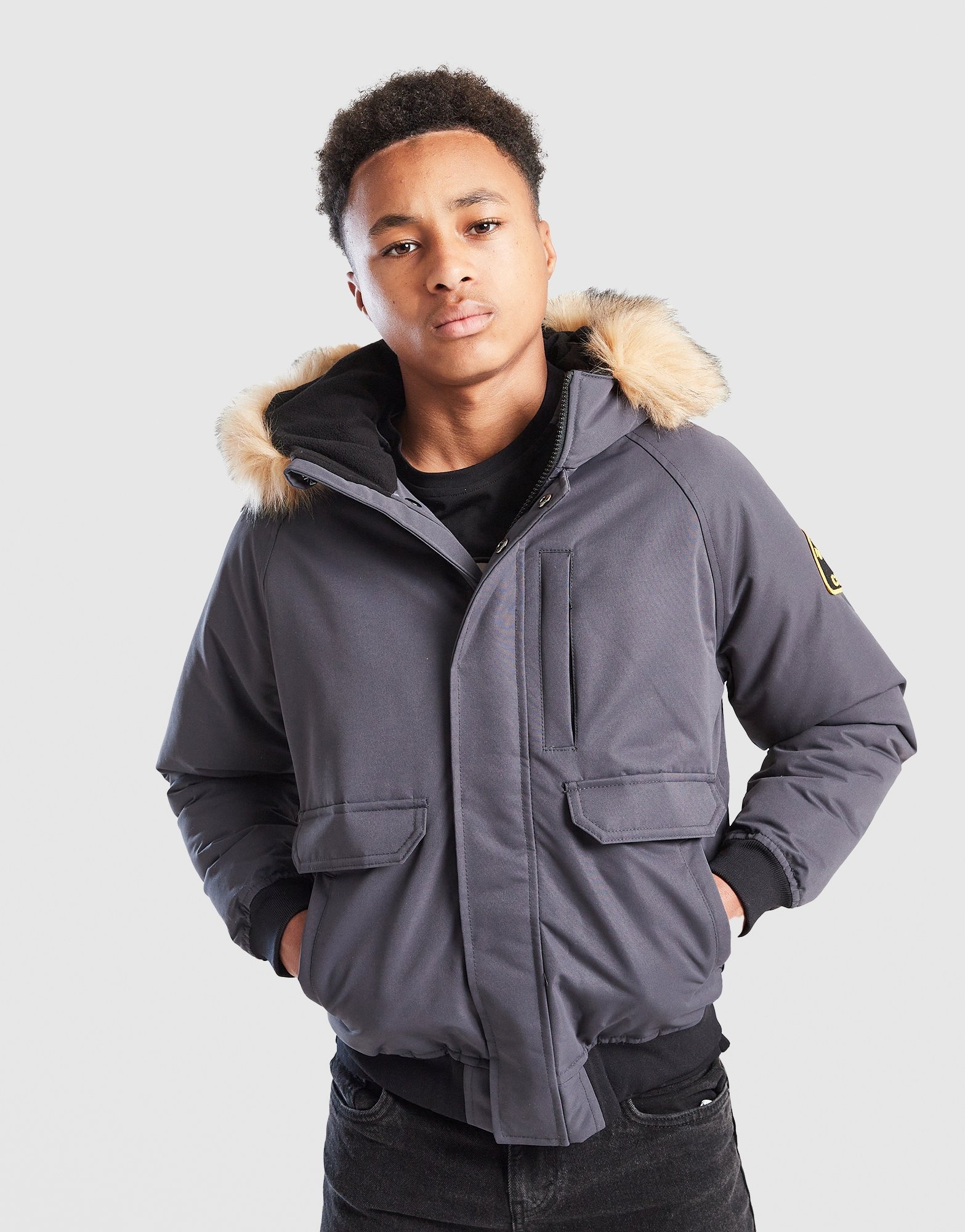 Grey Zavetti Canada Abelli Bomber Jacket Junior - JD Sports Global
