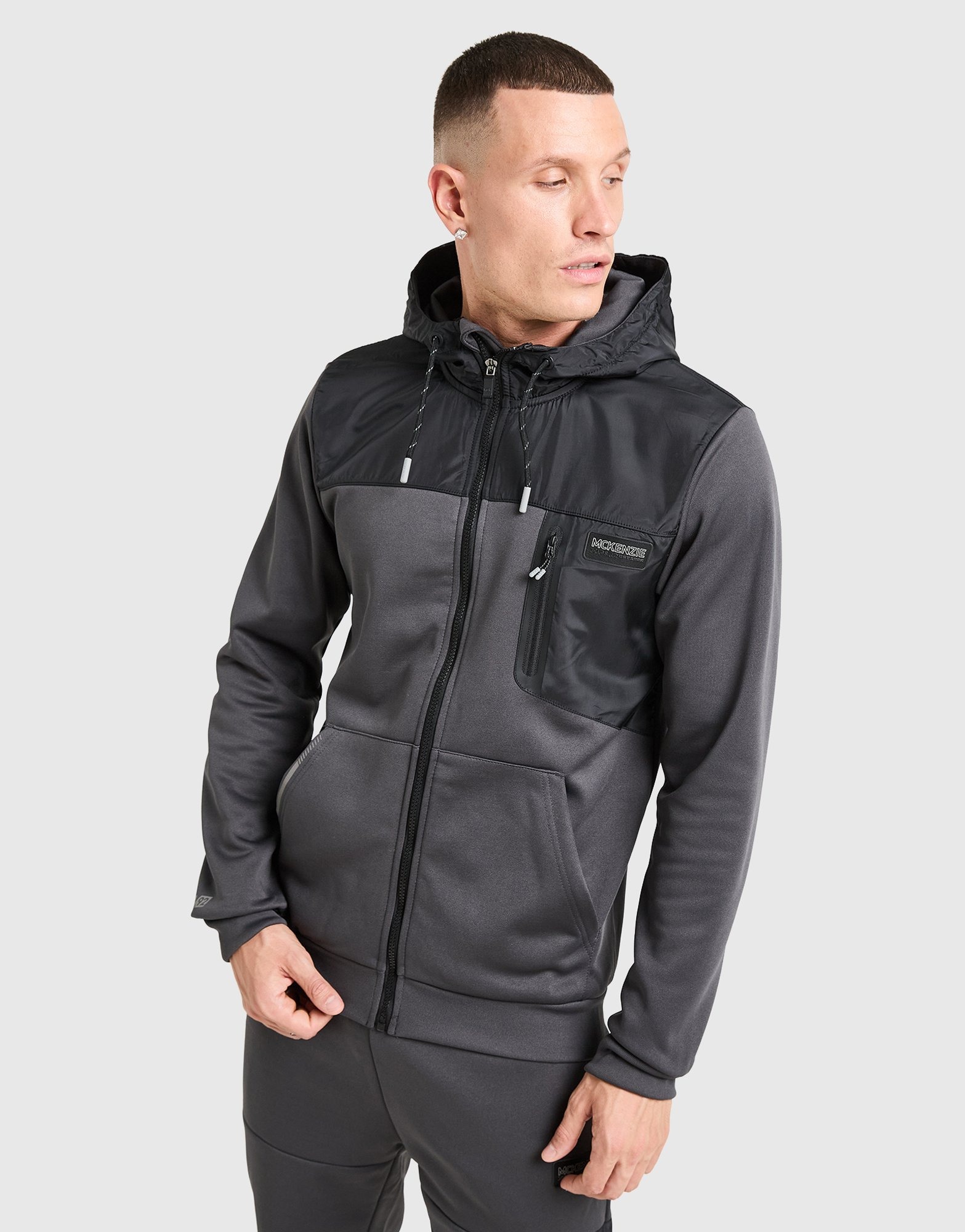 Grey McKenzie Nitro Poly Full Zip Hoodie | JD Sports UK