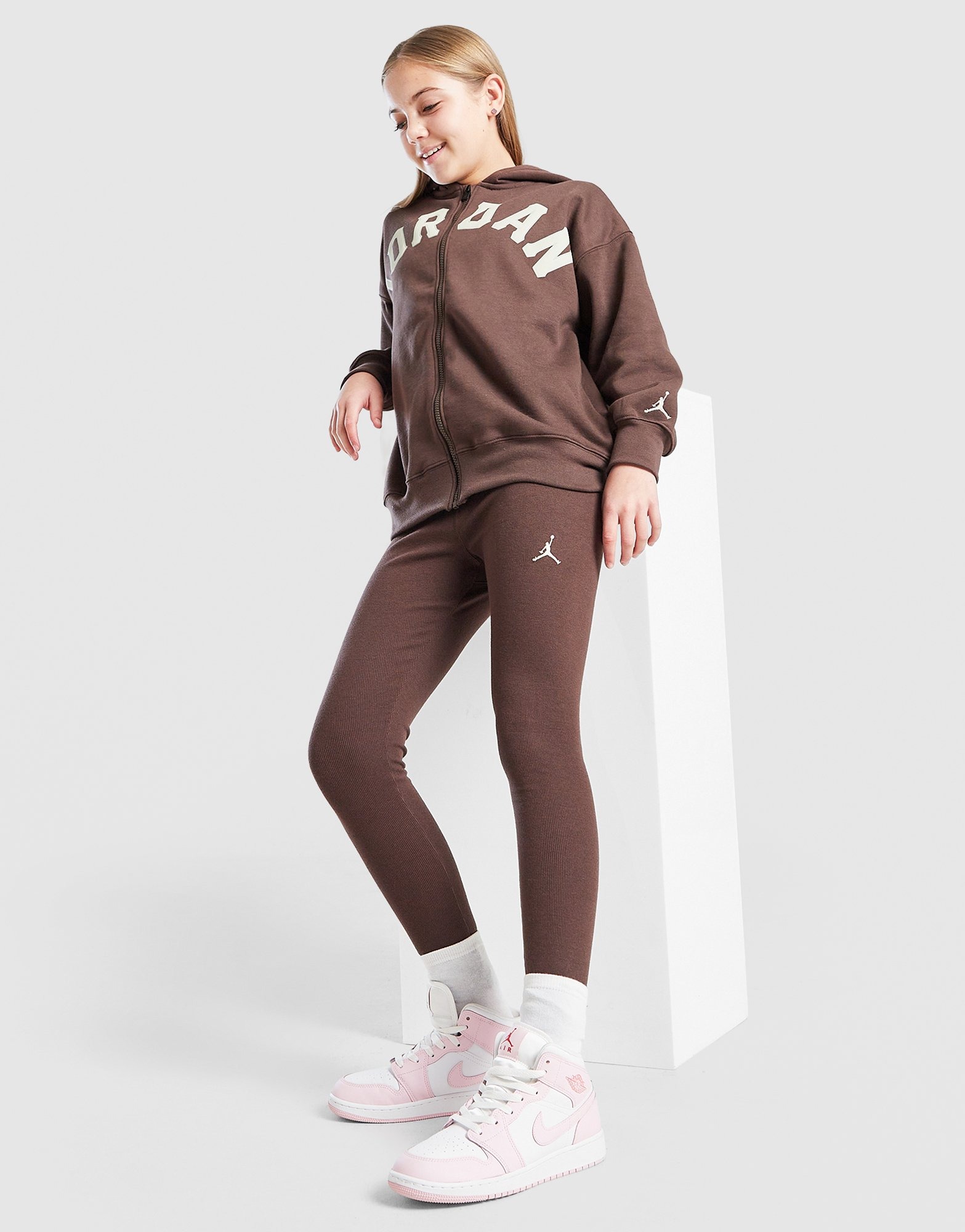 Brown Jordan Girls' Icon Ribbed Leggings Junior - JD Sports NZ