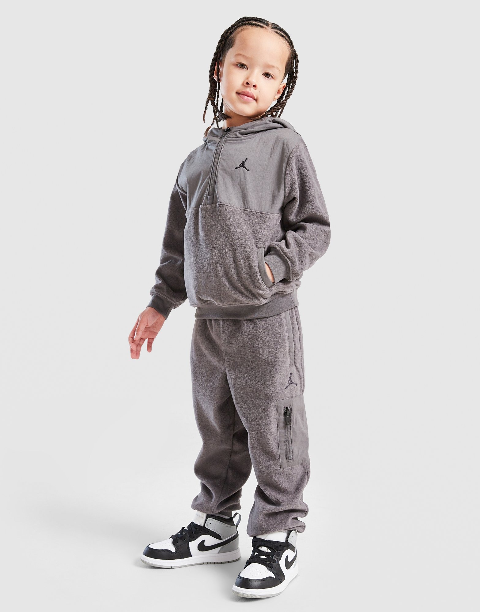 Grey Jordan Polar Fleece Overhead Tracksuit Children - JD Sports Sverige