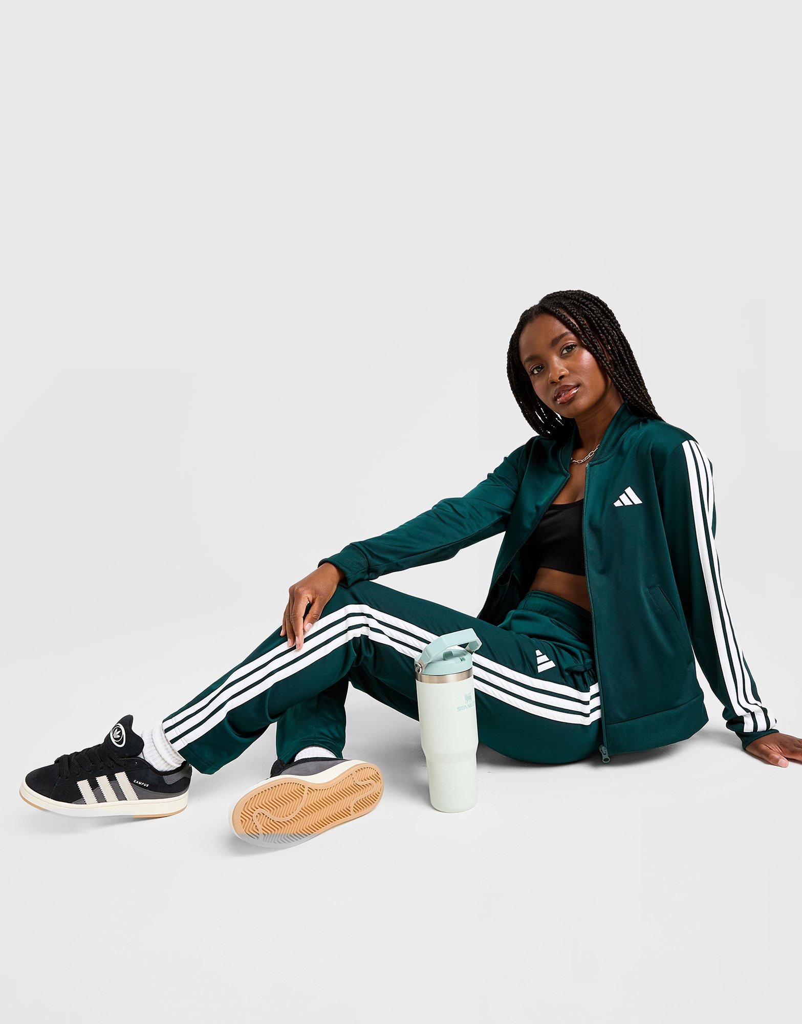 Green adidas 3-Stripes Training Tracksuit - JD Sports Ireland