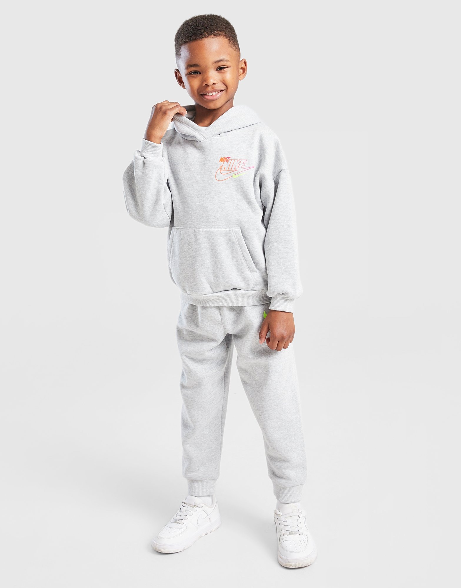 Grey Nike Glow Repeat Swoosh Hooded Tracksuit Children - JD Sports België