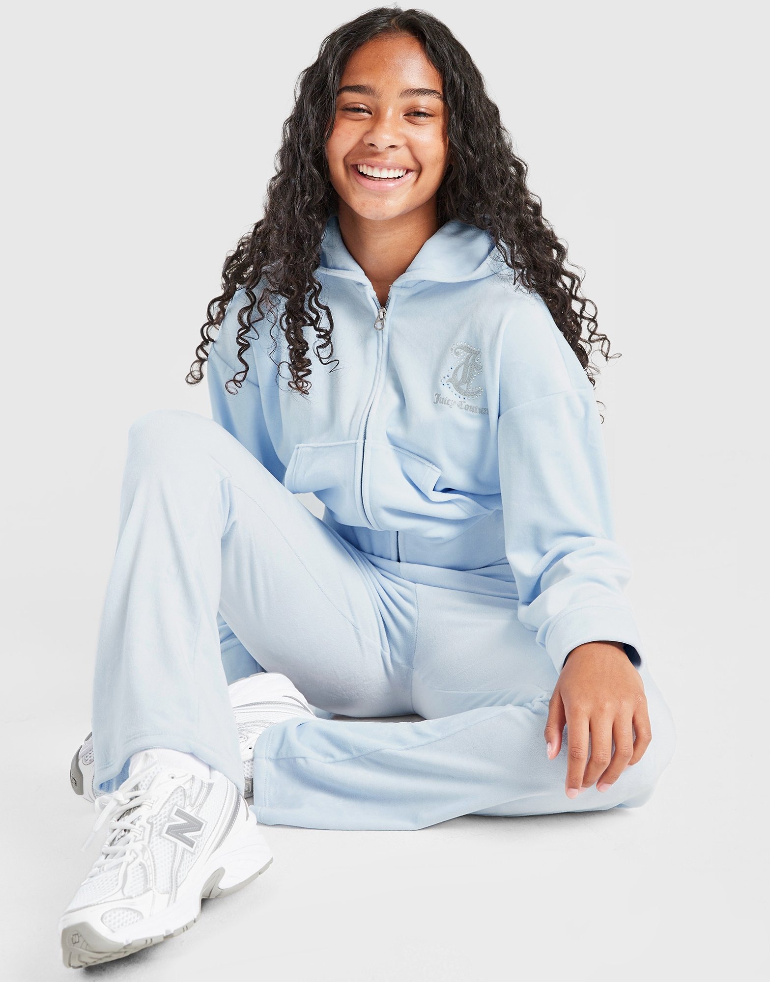 Blue JUICY COUTURE Velour Hoodie Tracksuit Set Junior's - JD Sports ...
