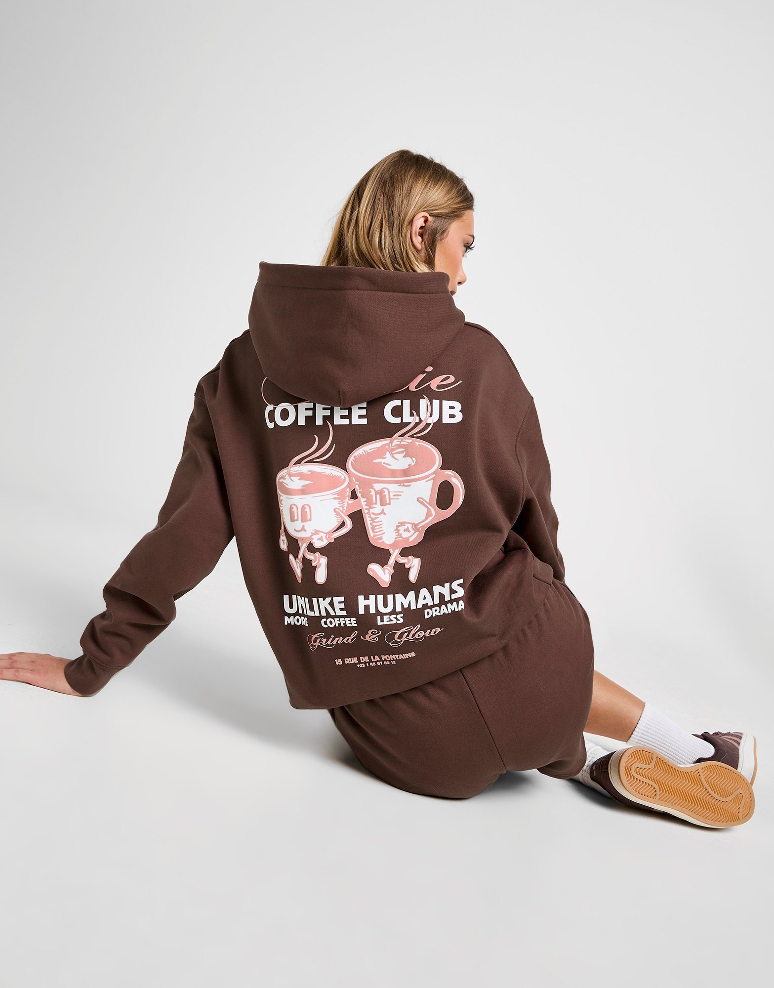 Brown Unlike Humans Coffee Club Overhead Hoodie - JD Sports NZ