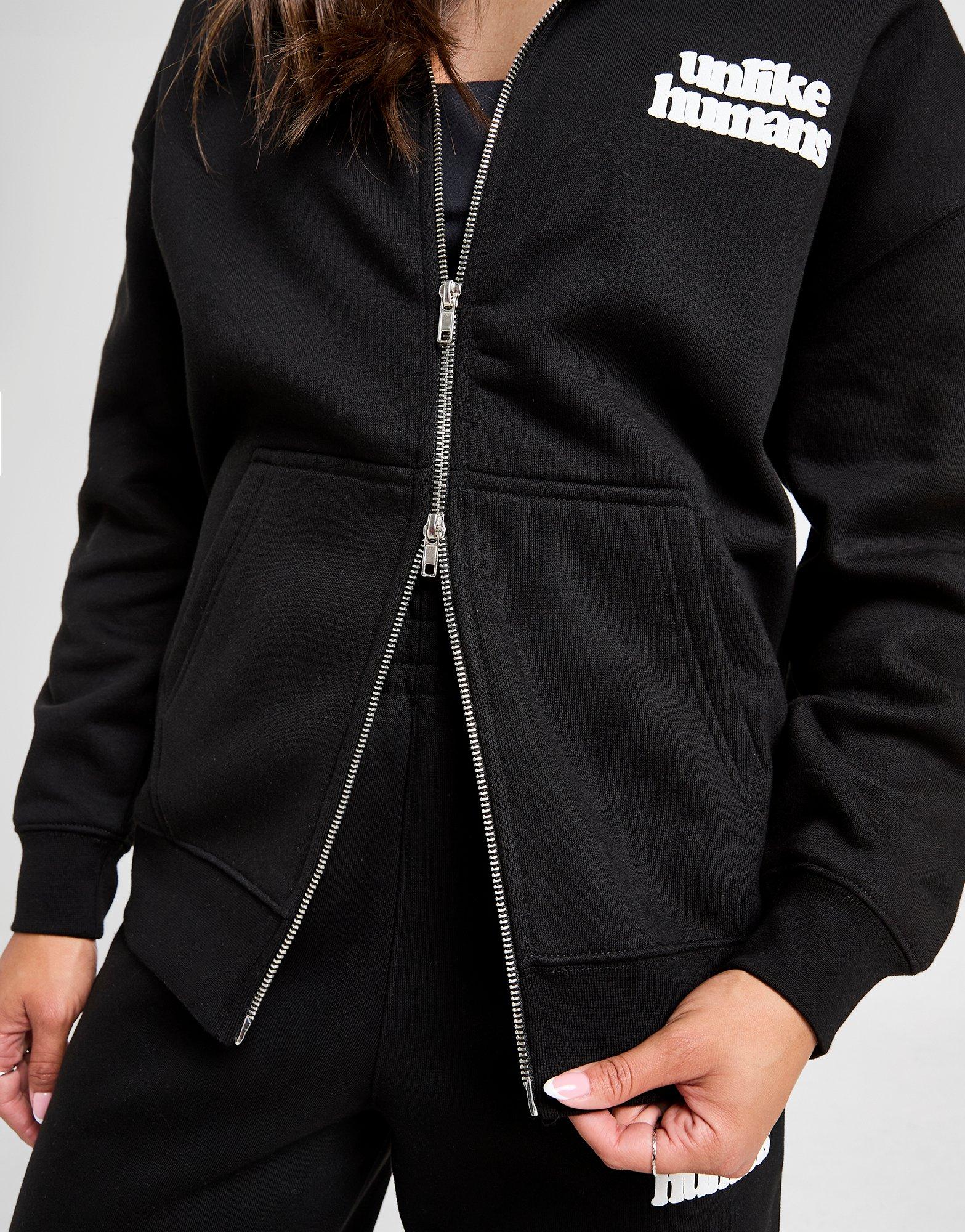 Black Unlike Humans Bubble Full Zip Hoodie | JD Sports UK