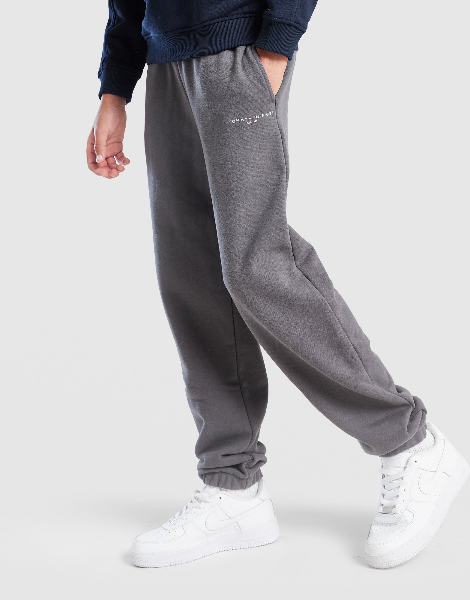 Grey Tommy Hilfiger Mini Corp Fleece Joggers Junior | JD Sports UK