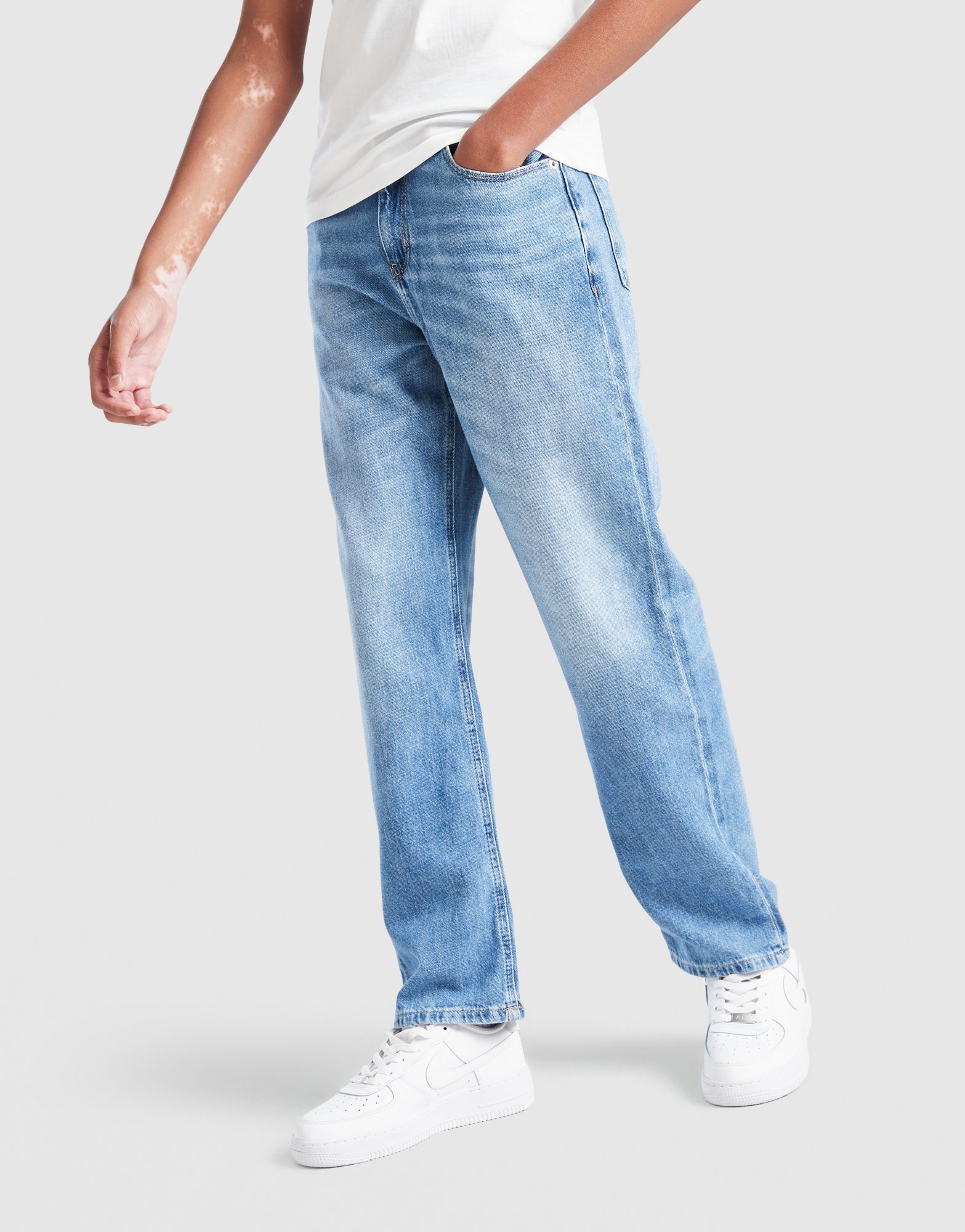 Blue Tommy Hilfiger Skater Mid Wash Jeans Junior | JD Sports UK