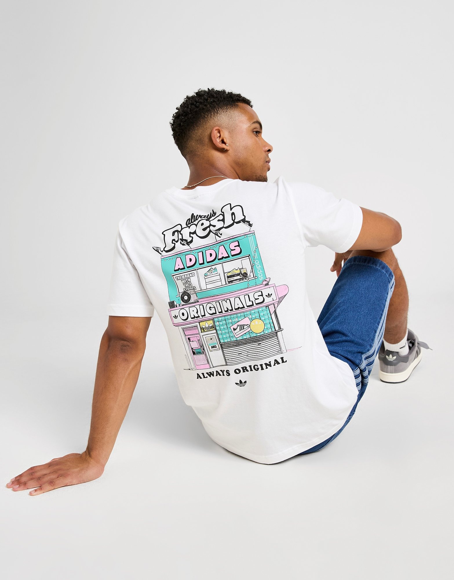 White adidas Originals Fresh T-Shirt - JD Sports NZ