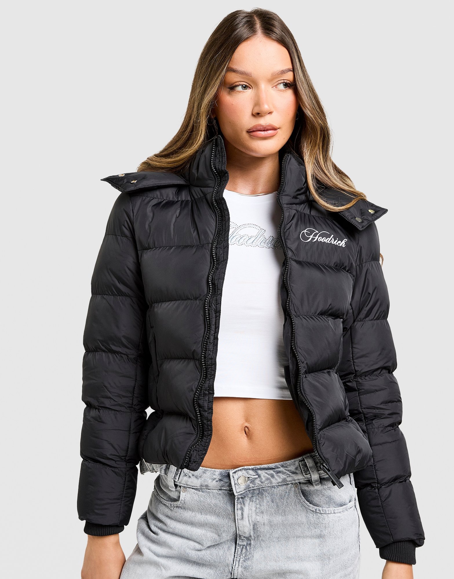 Black Hoodrich Glarus Slim Puffer Jacket | JD Sports UK