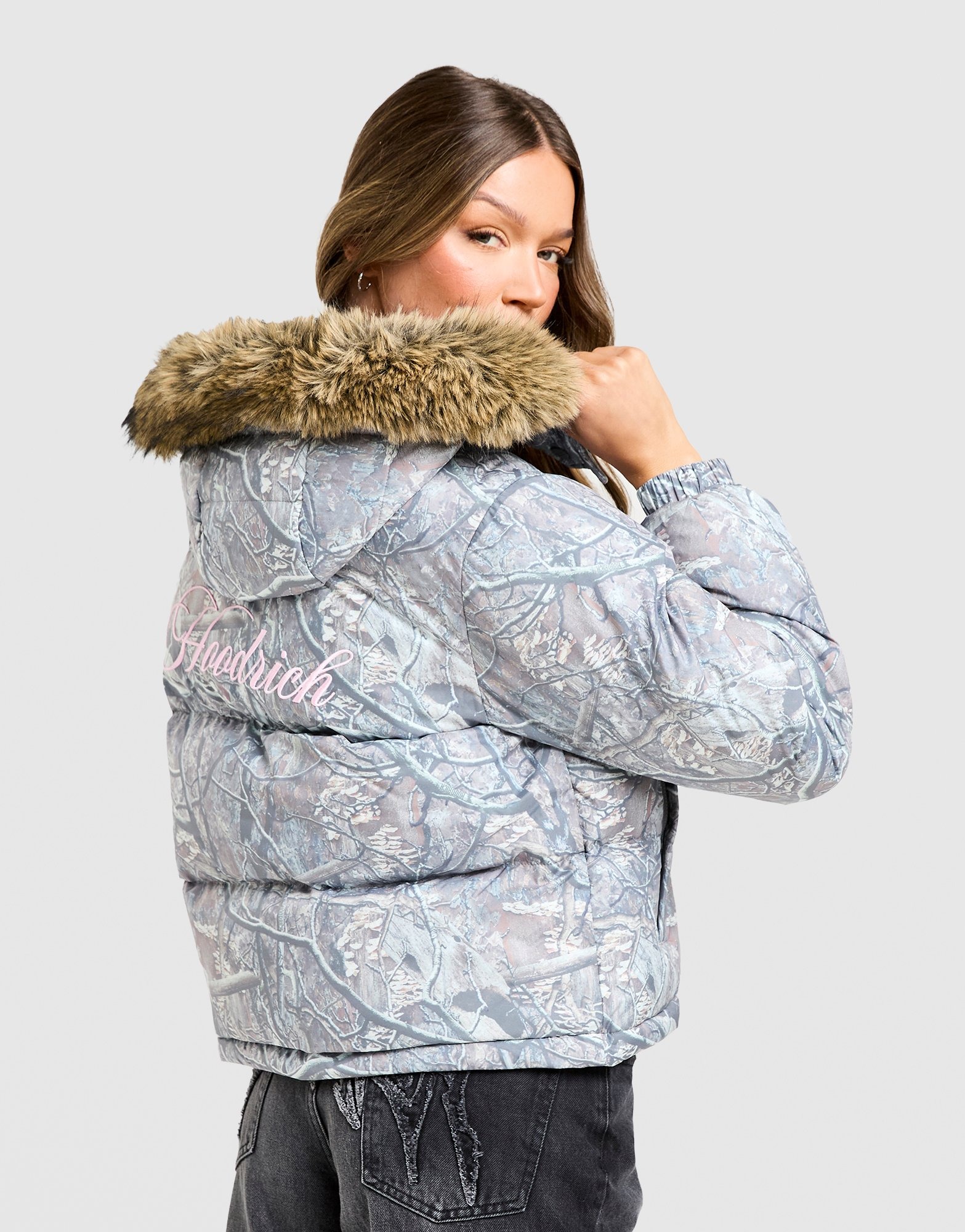 Grey Hoodrich Woodland Camo Puffer Jacket | JD Sports UK