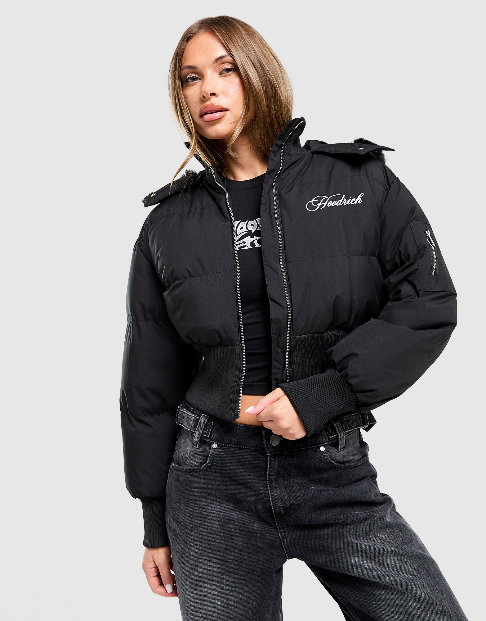 Black Hoodrich Forsyth Fit Puffer Jacket - JD Sports Global