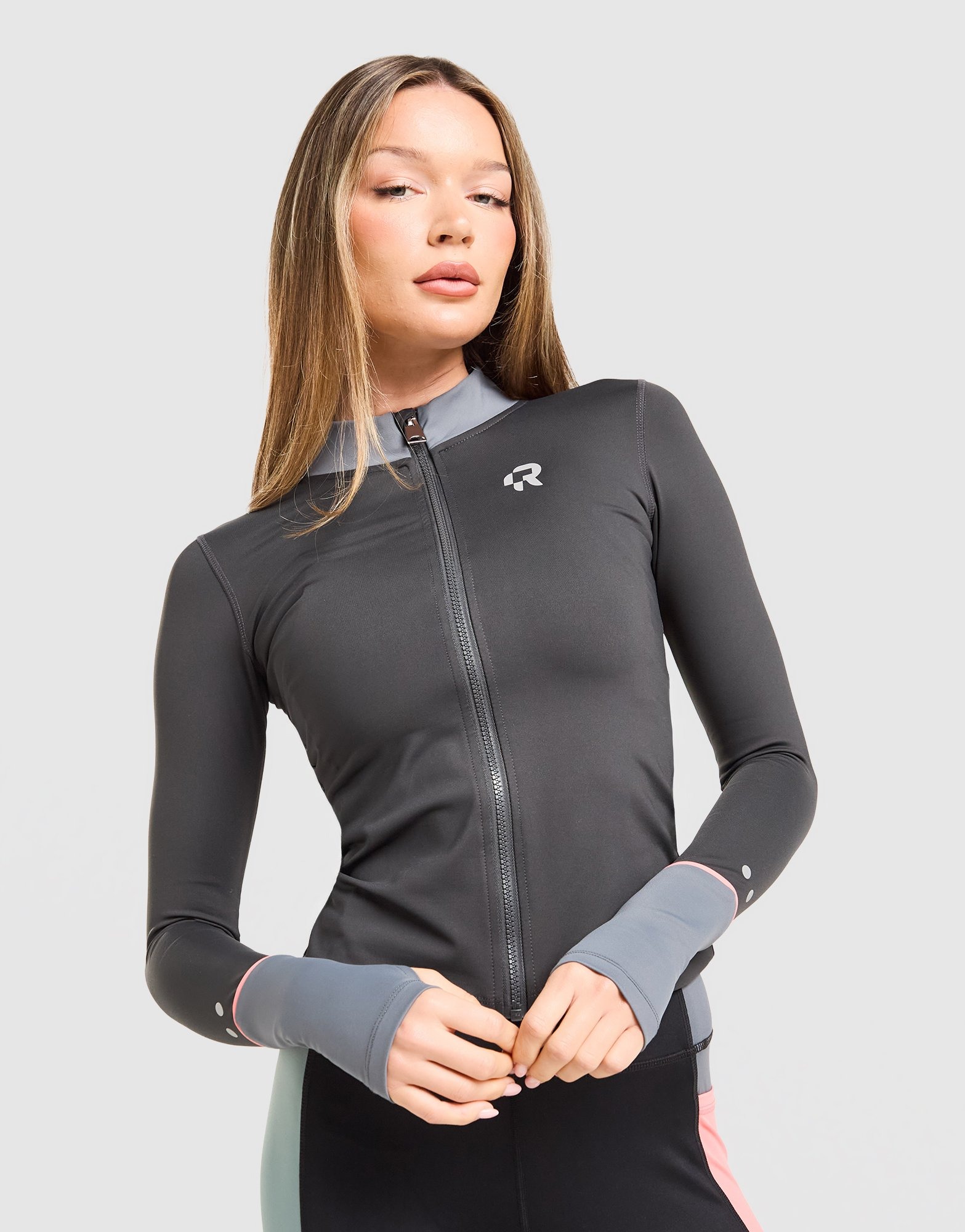 Grey Red Run Activewear Outer Space Tech Full Zip Top - JD Sports NZ