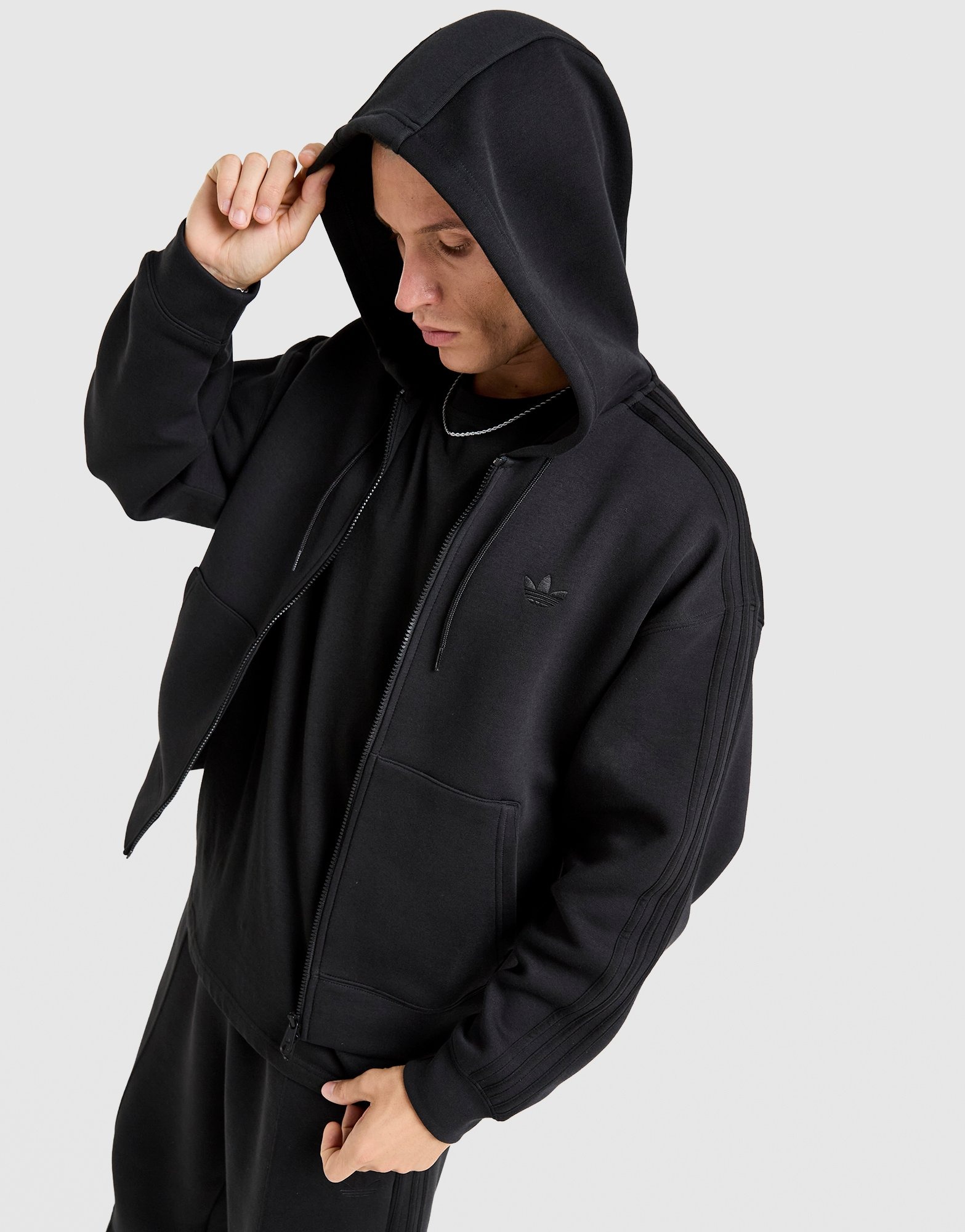 Black adidas Originals SST Spacer Full Zip Hoodie - JD Sports Global