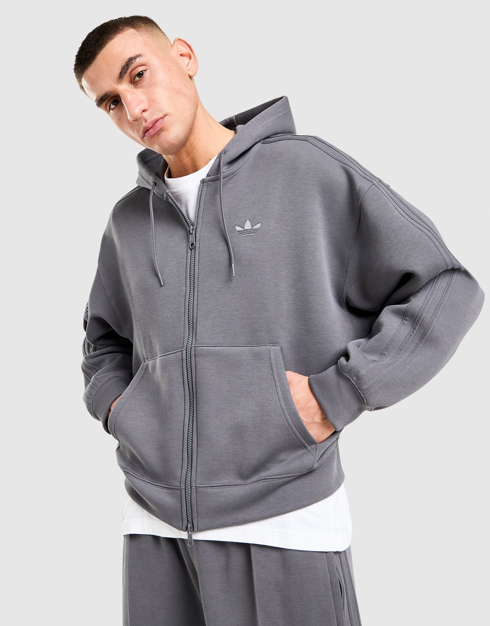 Grijs adidas Originals SST Spacer Full Zip Hoodie - JD Sports Nederland