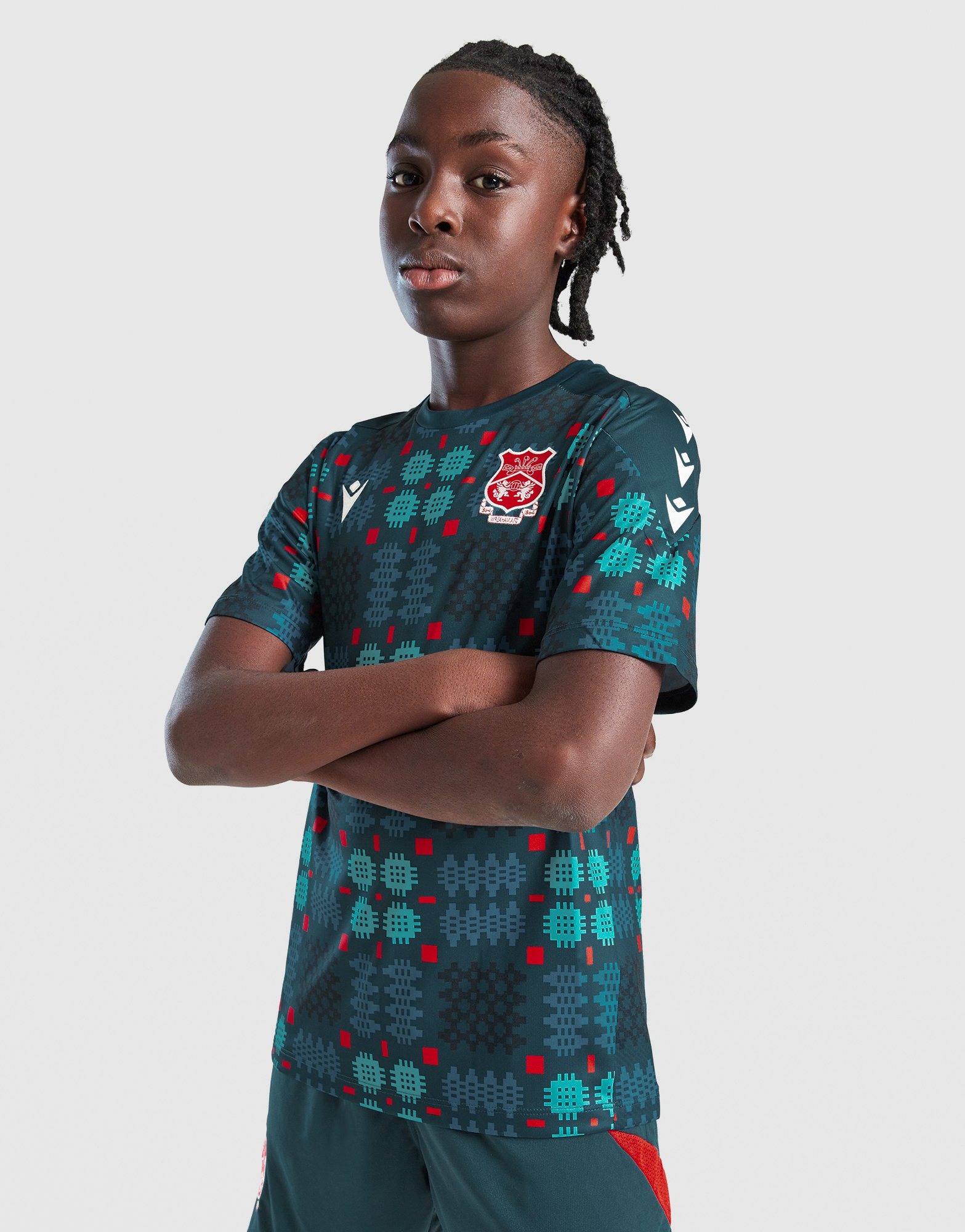 Green Macron Wrexham AFC Warm Up Shirt Junior - JD Sports NZ