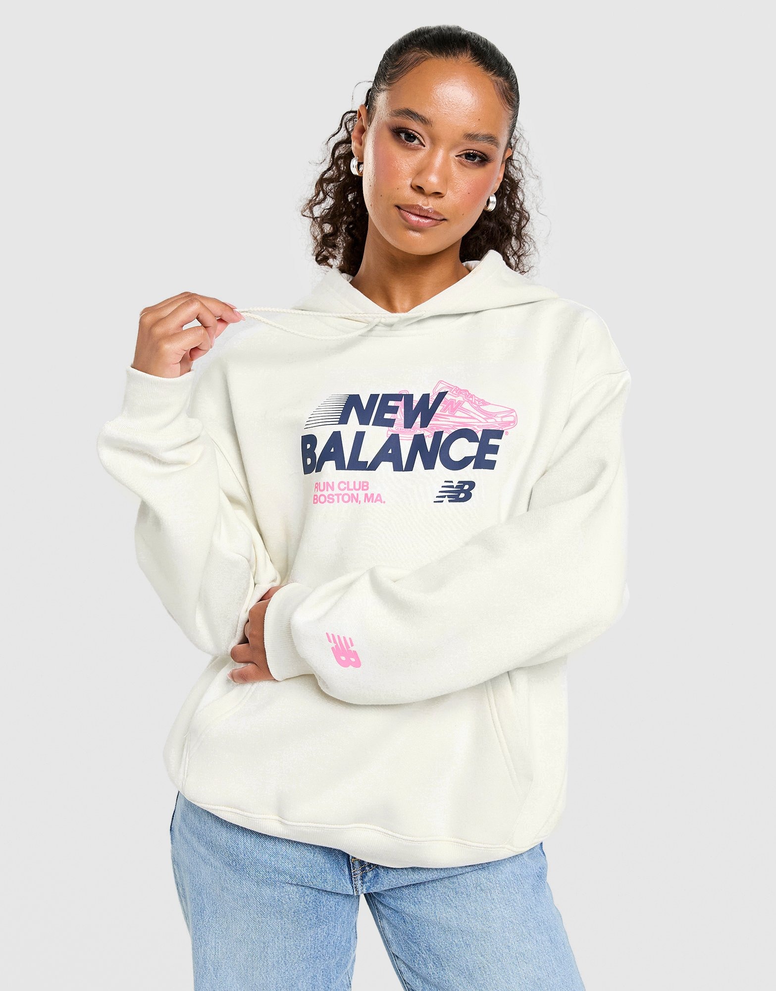 White New Balance Run Footwear Hoodie - JD Sports Australia