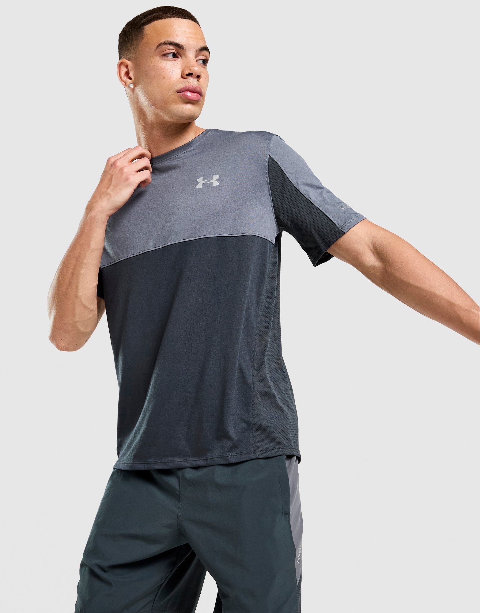 Grey Under Armour Tech Hybrid T-shirt - JD Sports Australia