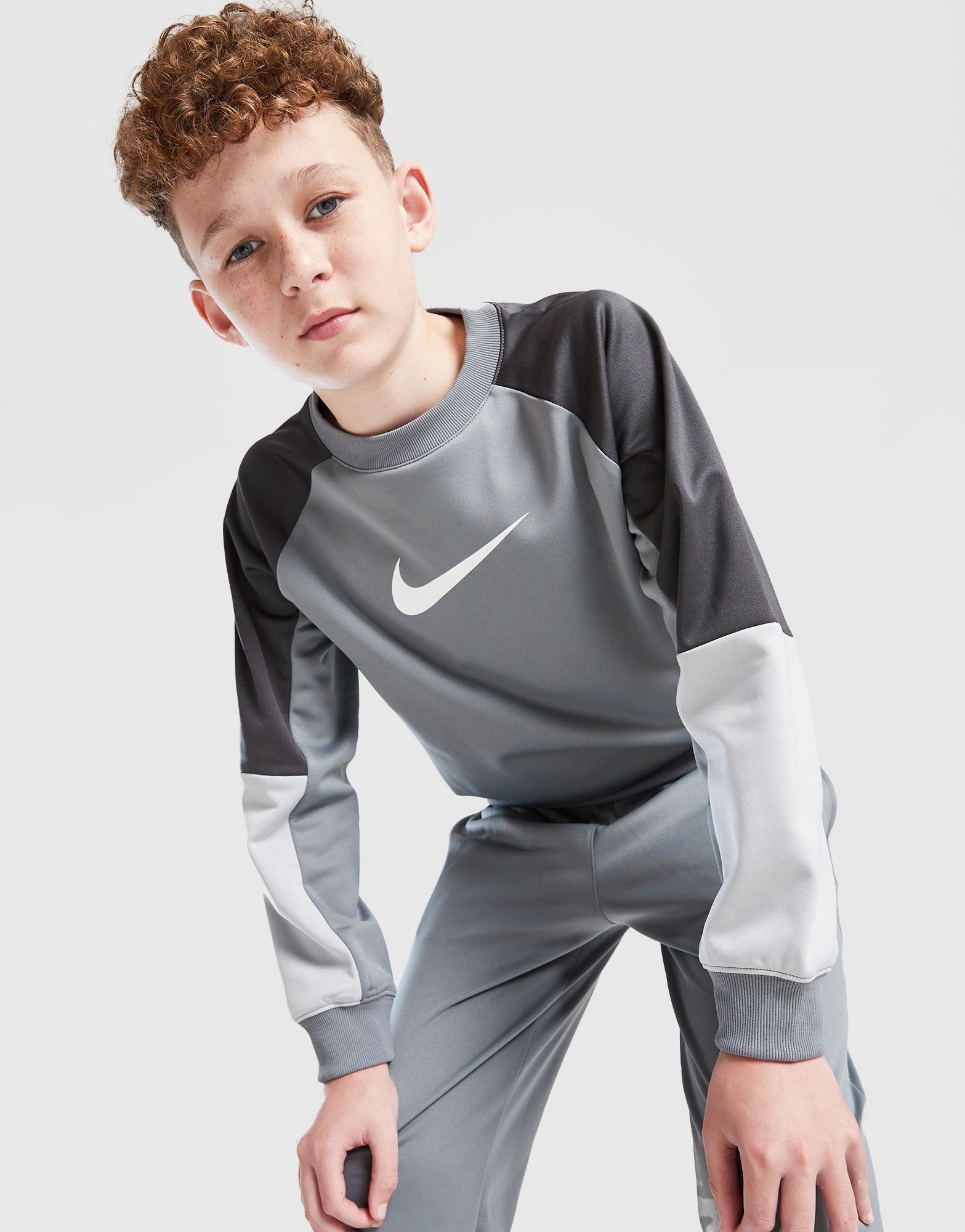 Grey Nike Polyknit Crew Tracksuit Junior - JD Sports Australia