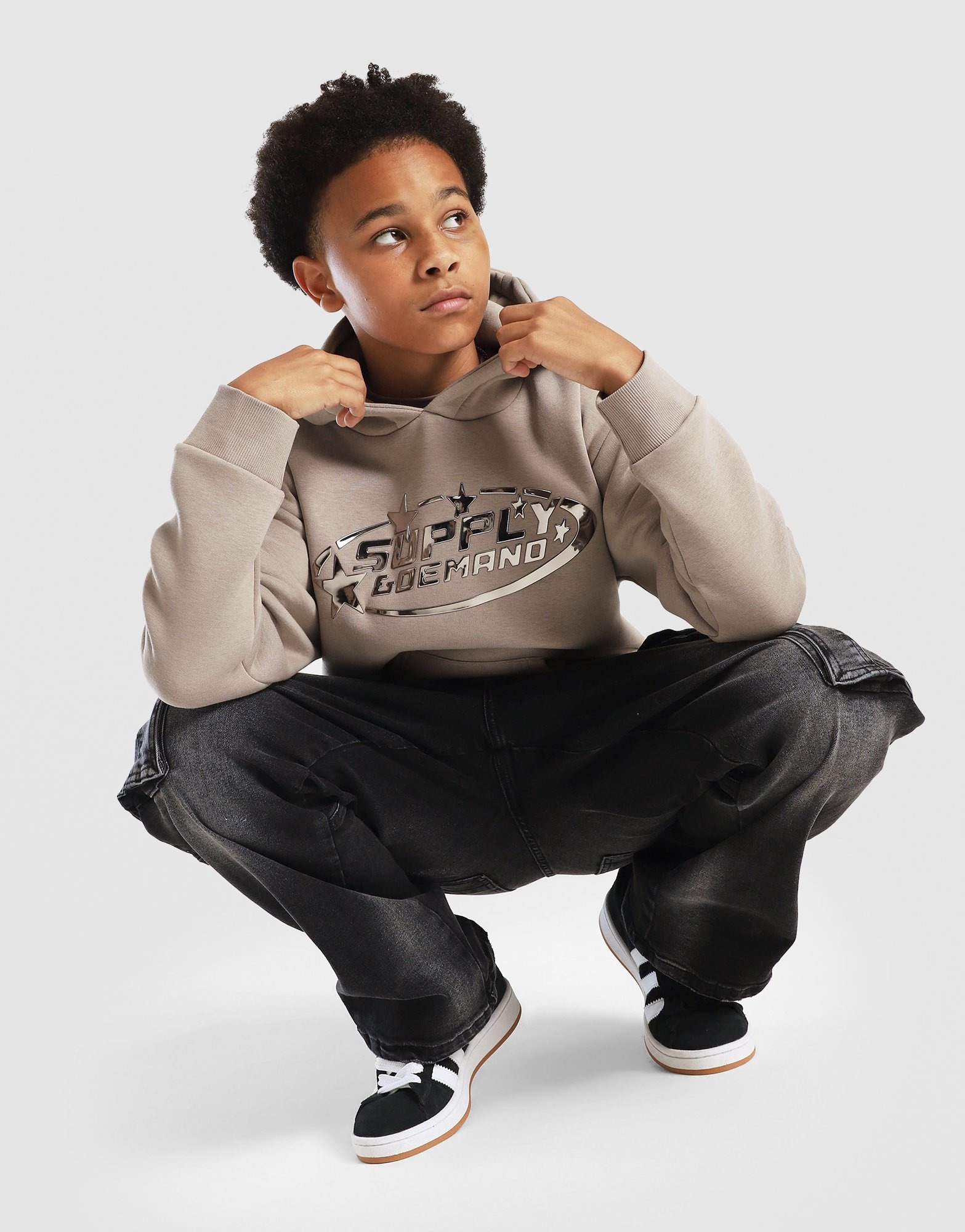 Black Supply & Demand Oval Overhead Hoodie Junior - JD Sports Sverige