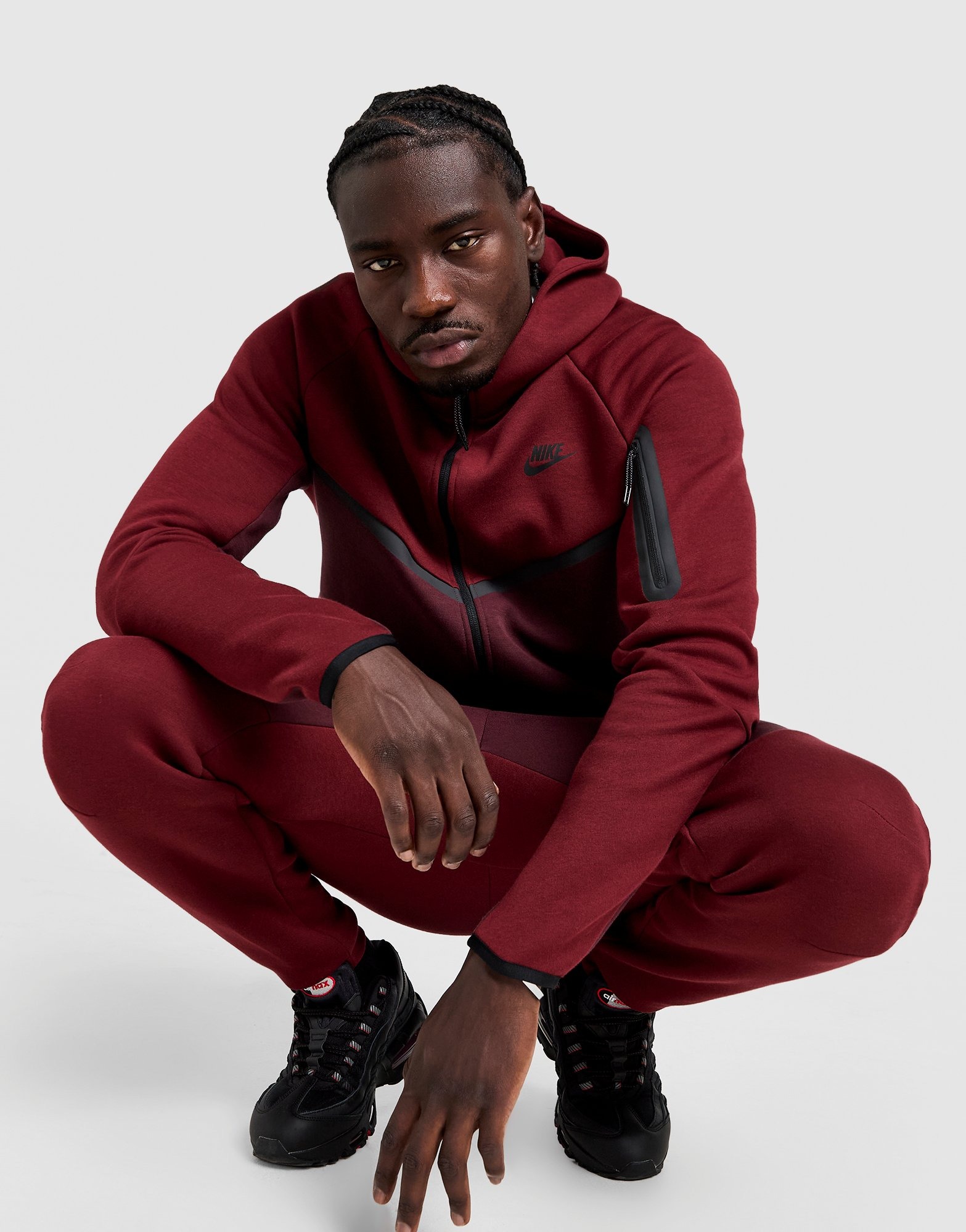 Red Nike Tech Fleece Full Zip Hoodie | JD Sports UK