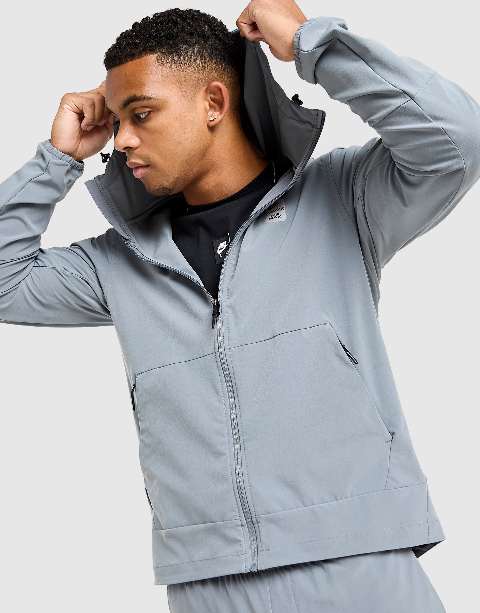 Grå Nike Air Max Tape Woven Jacket - JD Sports Danmark